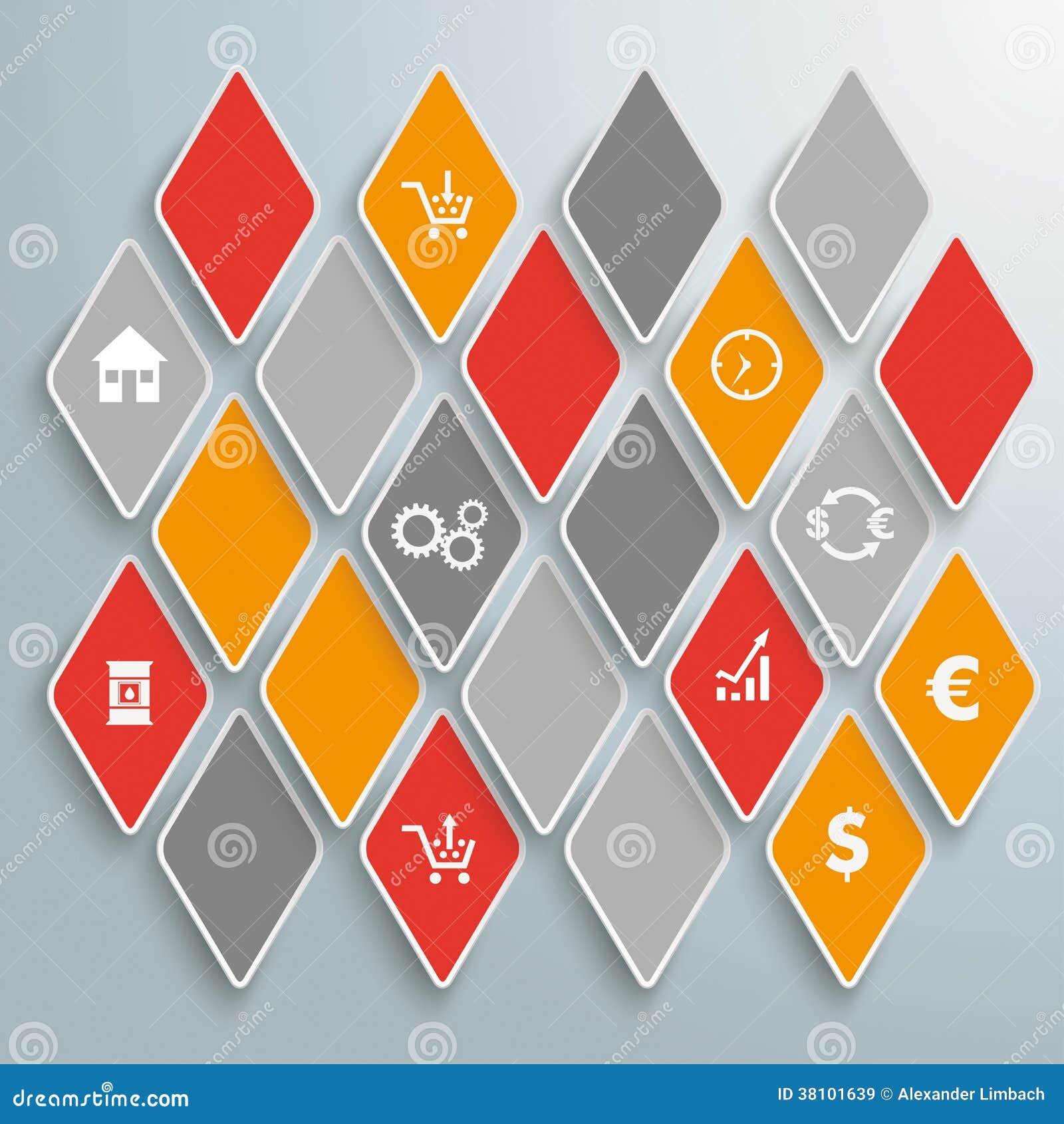 Colored Rhombus Pieces Structure Stock Illustration - Illustration of ...