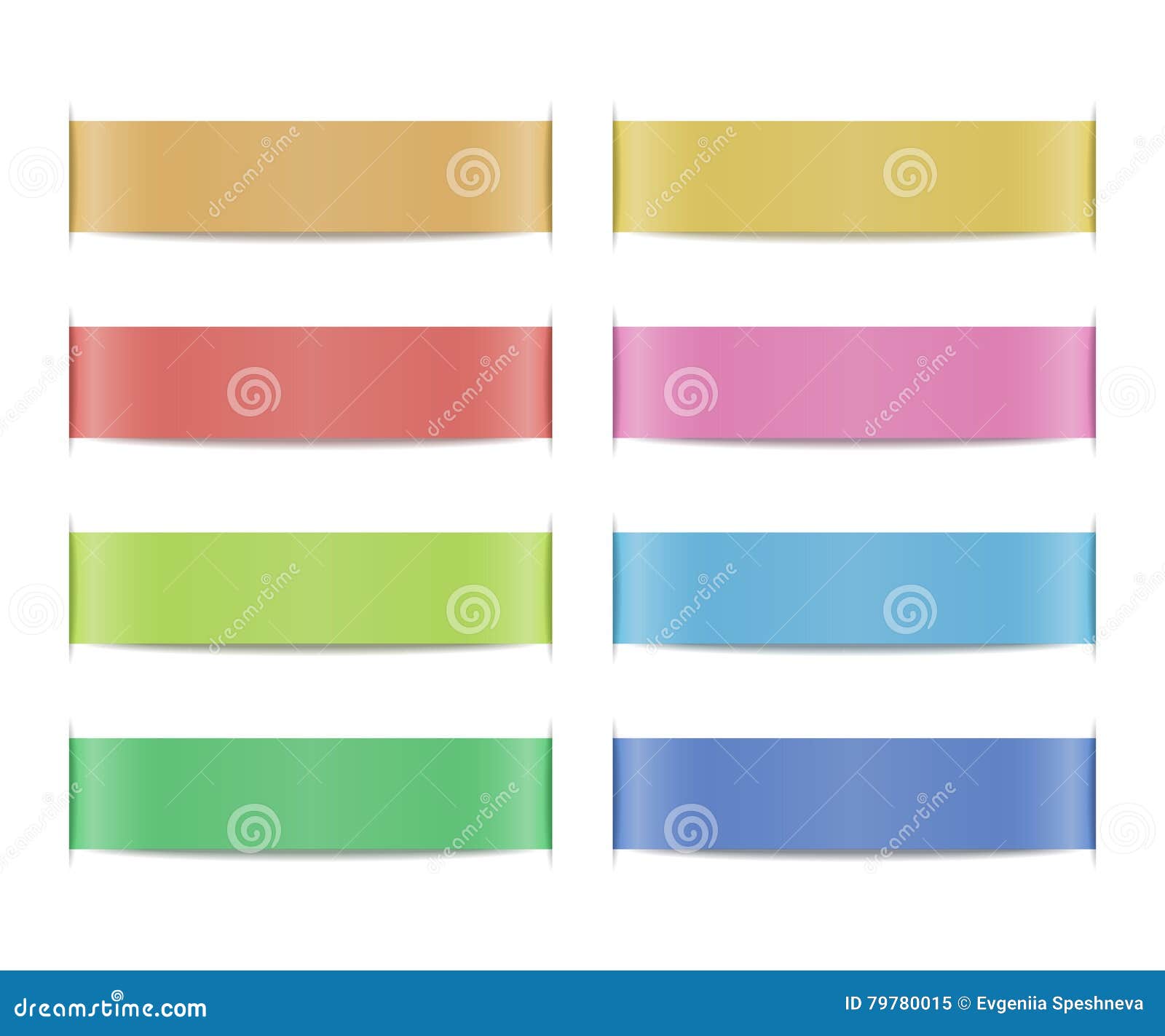 Colored Ribbon Banners with Paper Cuts and Shadows. Vector Illustration ...