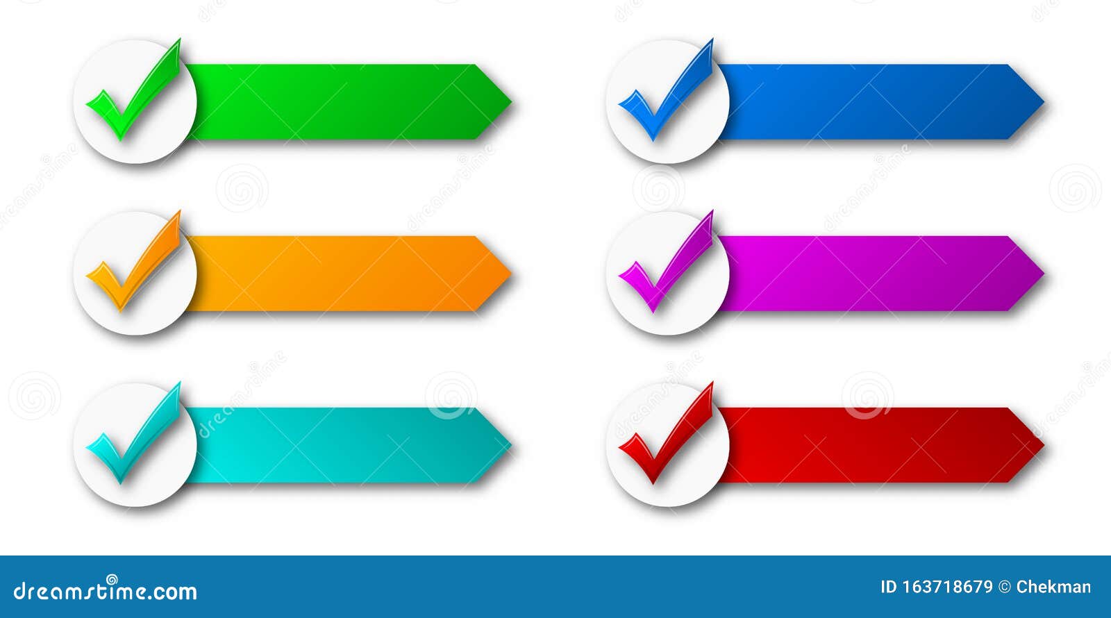 Colored Ribbons with Check Marks - Vector Stock Illustration ...