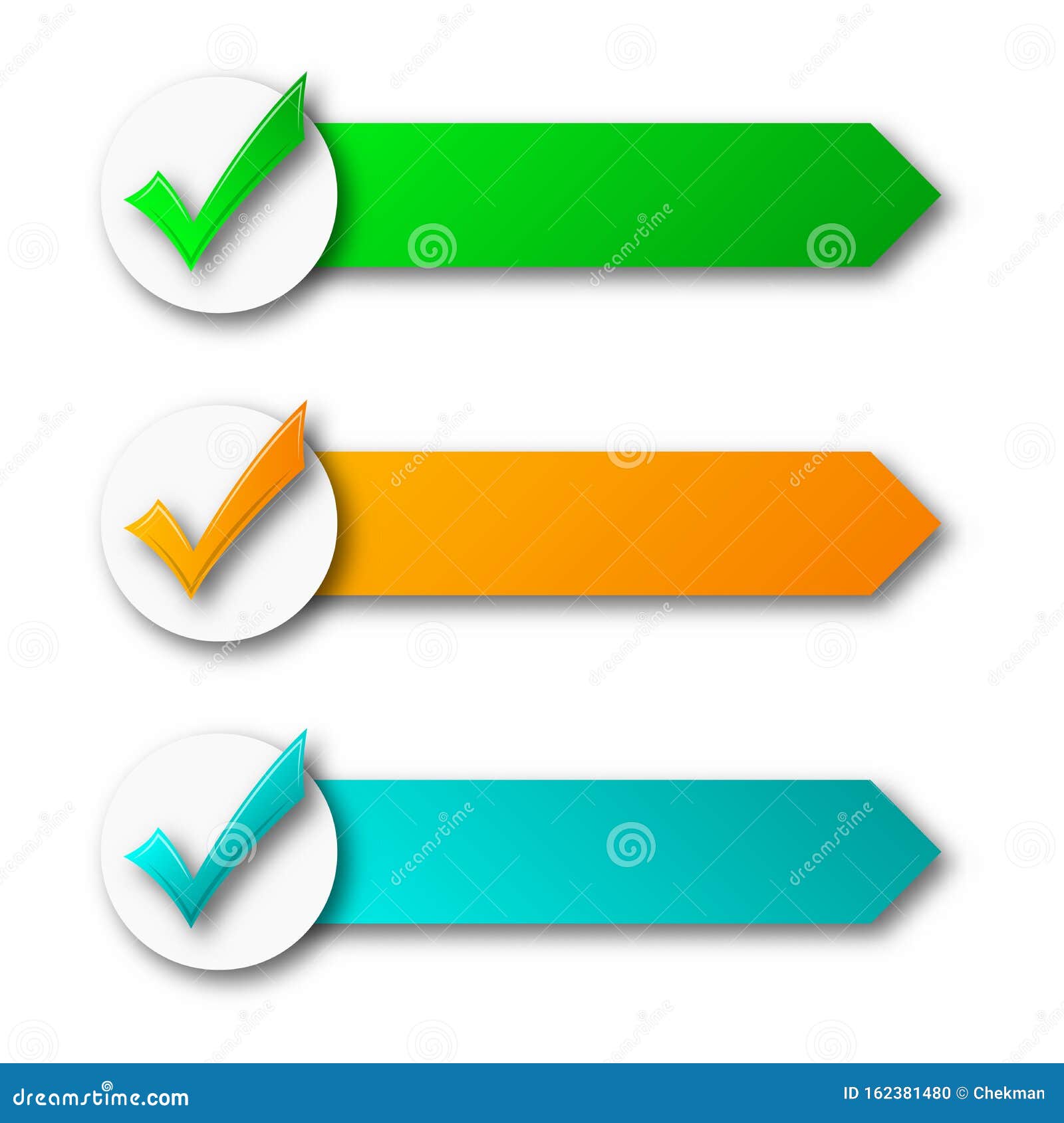 Colored Ribbons with Check Marks - Vector Stock Illustration ...