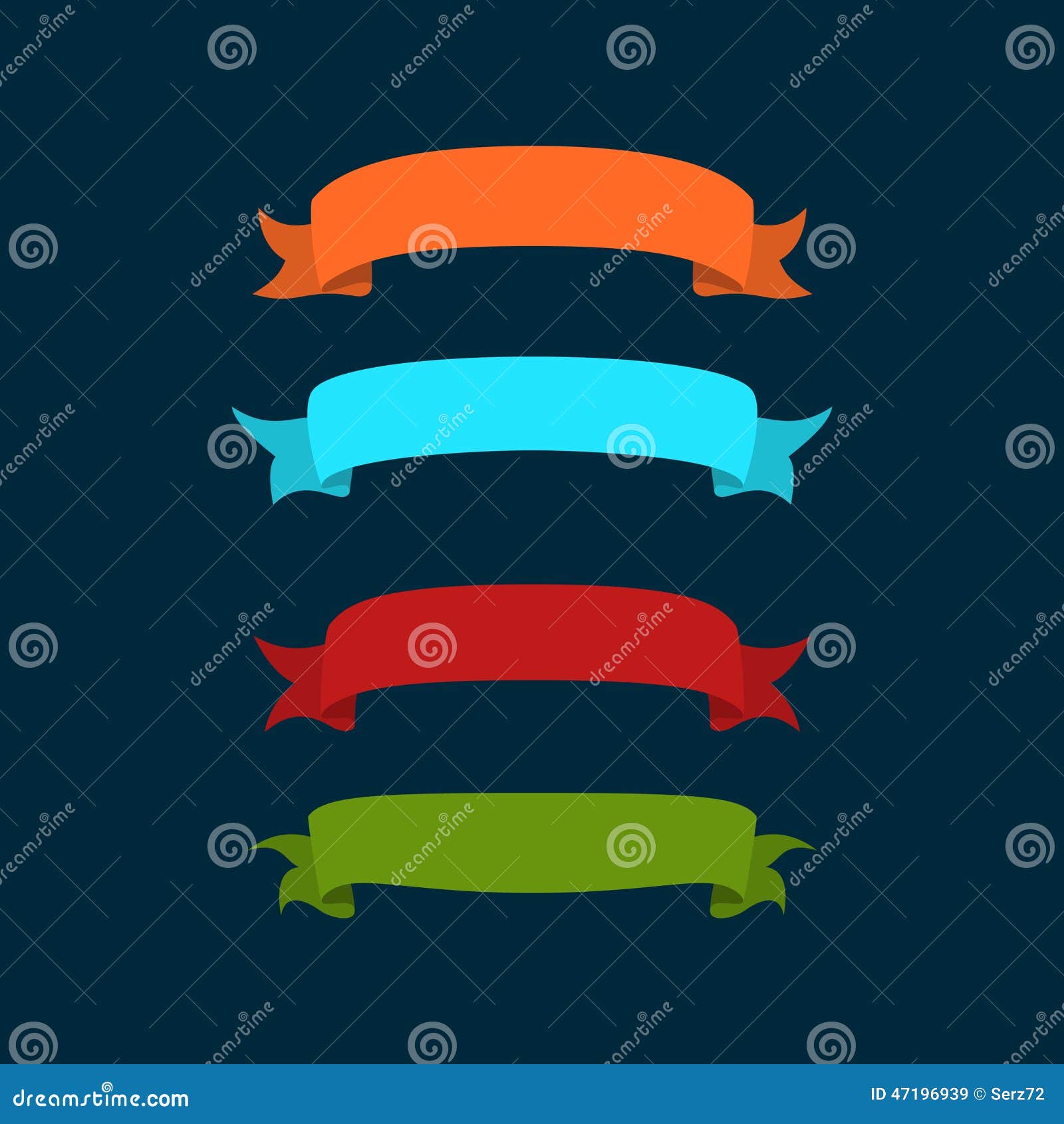Colored Ribbons on a Dark Background , Vector Illustration Stock Vector ...