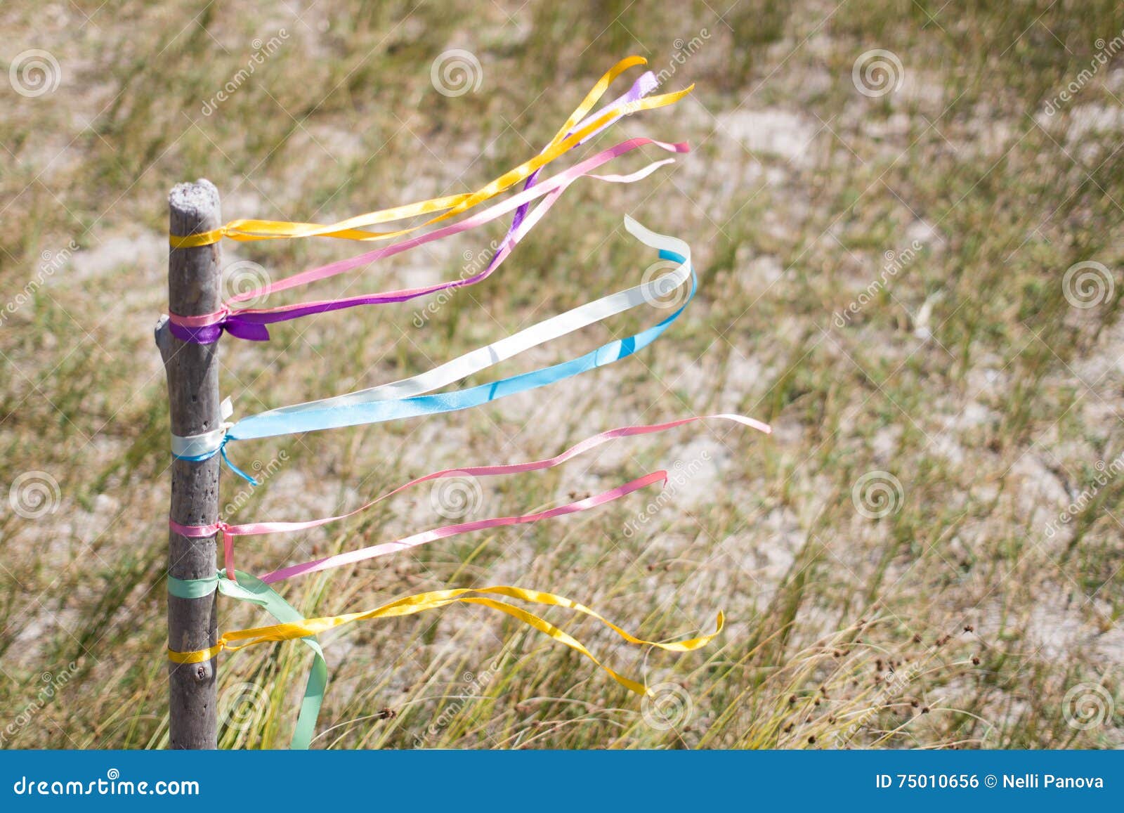 Colored Ribbons Fluttering in the Wind Stock Photo - Image of colored ...