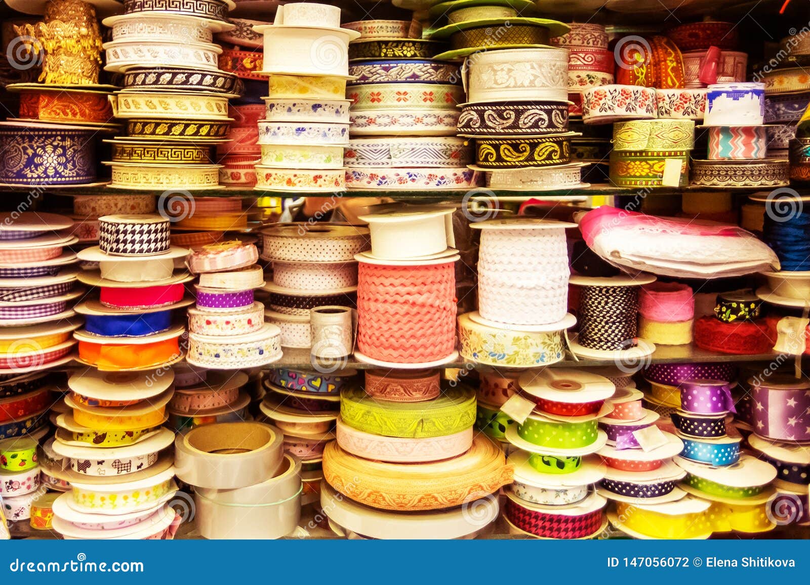 Colored Ribbons. Tool for Needlework. Stock Photo - Image of bright ...