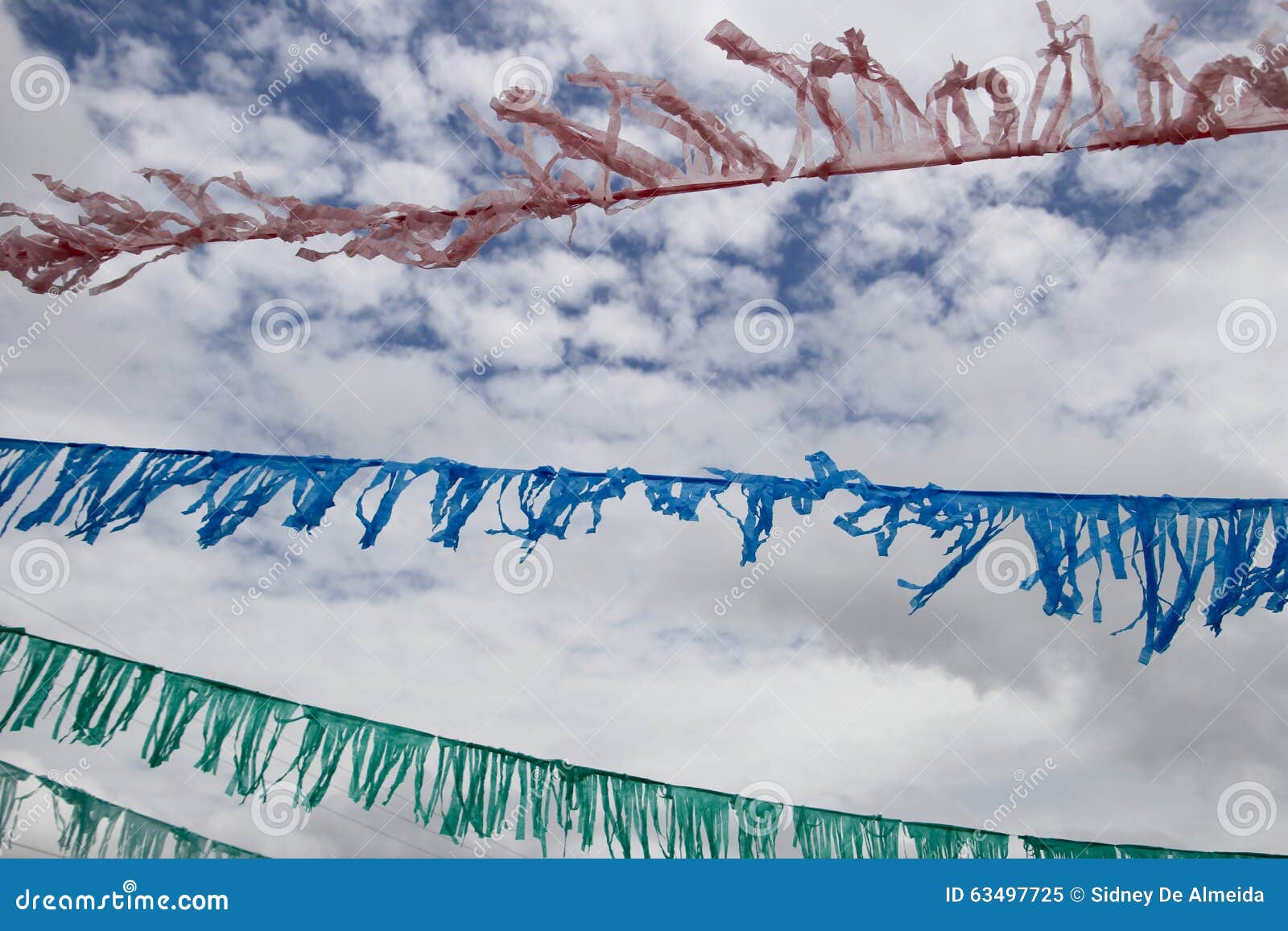Colored ribbons in the sky stock image. Image of colorful - 63497725