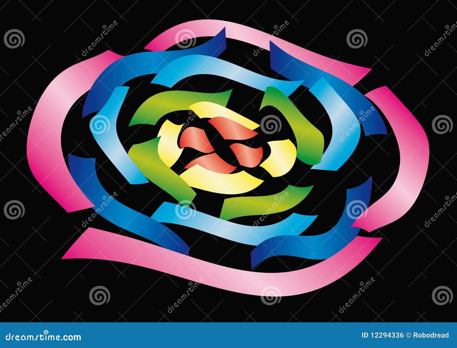 Colored ribbons (vector) stock vector. Illustration of bent - 12294336
