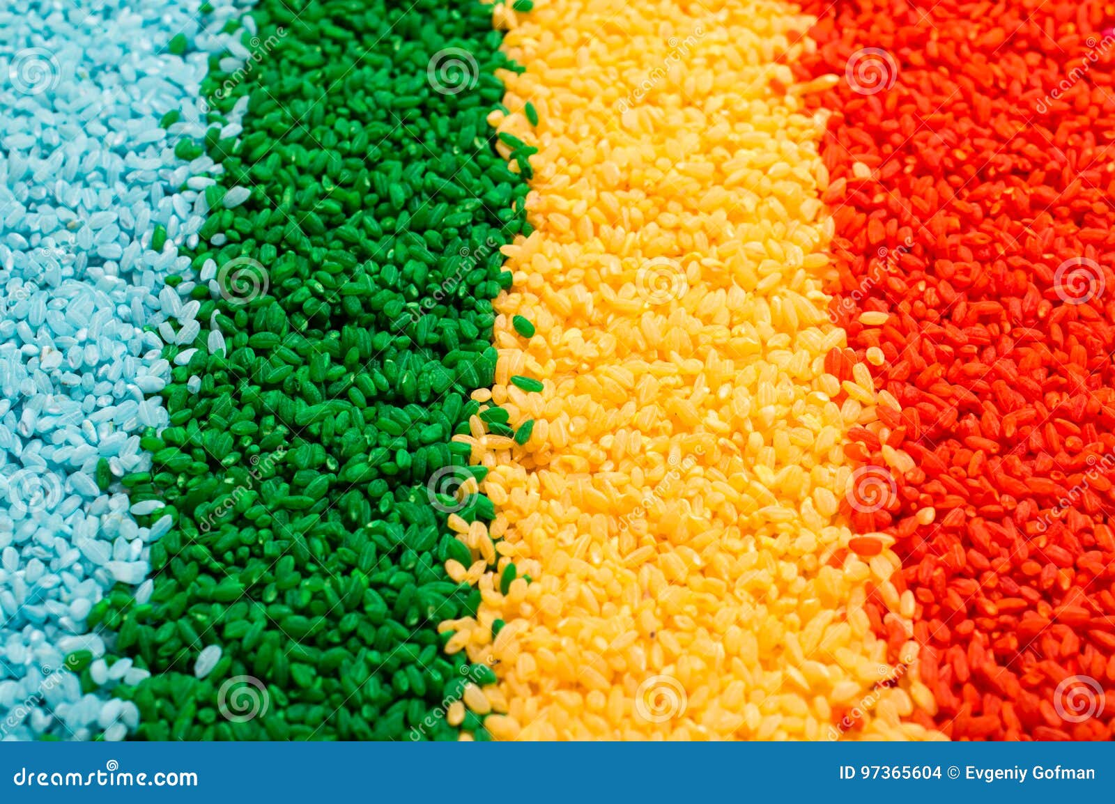 Colored Rice for the Development of Fine Motor Skills Stock Photo ...