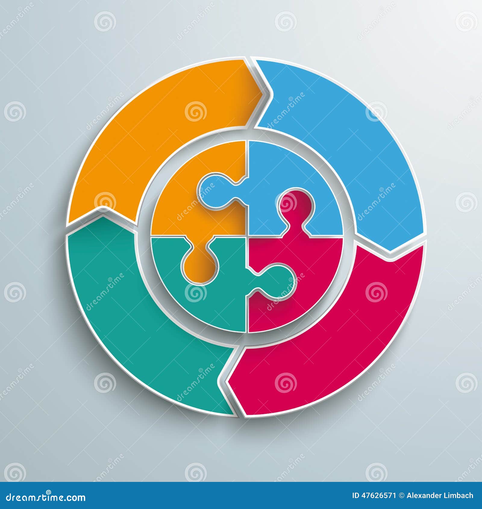 Colored Ring Cycle 4 Options Circle Puzzle Stock Illustration ...
