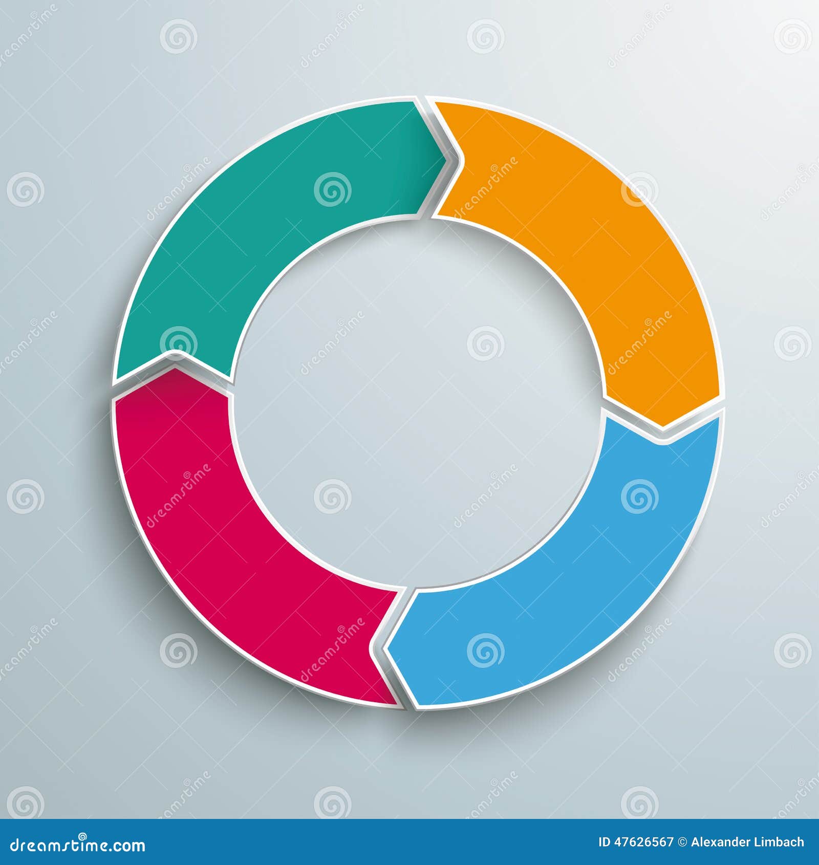 Colored Ring Cycle 4 Options Infographic Stock Illustration ...