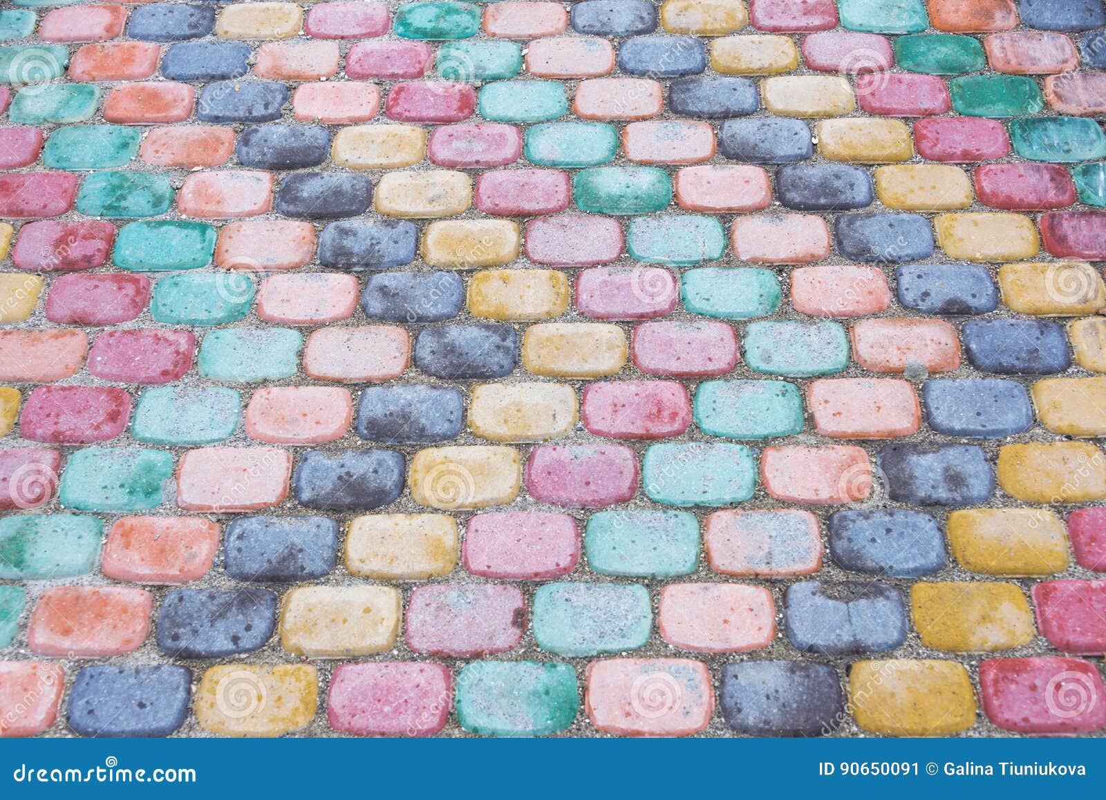 Colored road tiles stock image. Image of floor, urban - 90650091