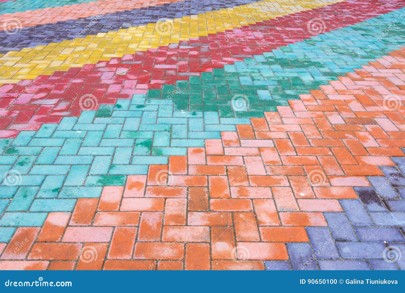 Colored road tiles stock photo. Image of pattern, surface - 90650100