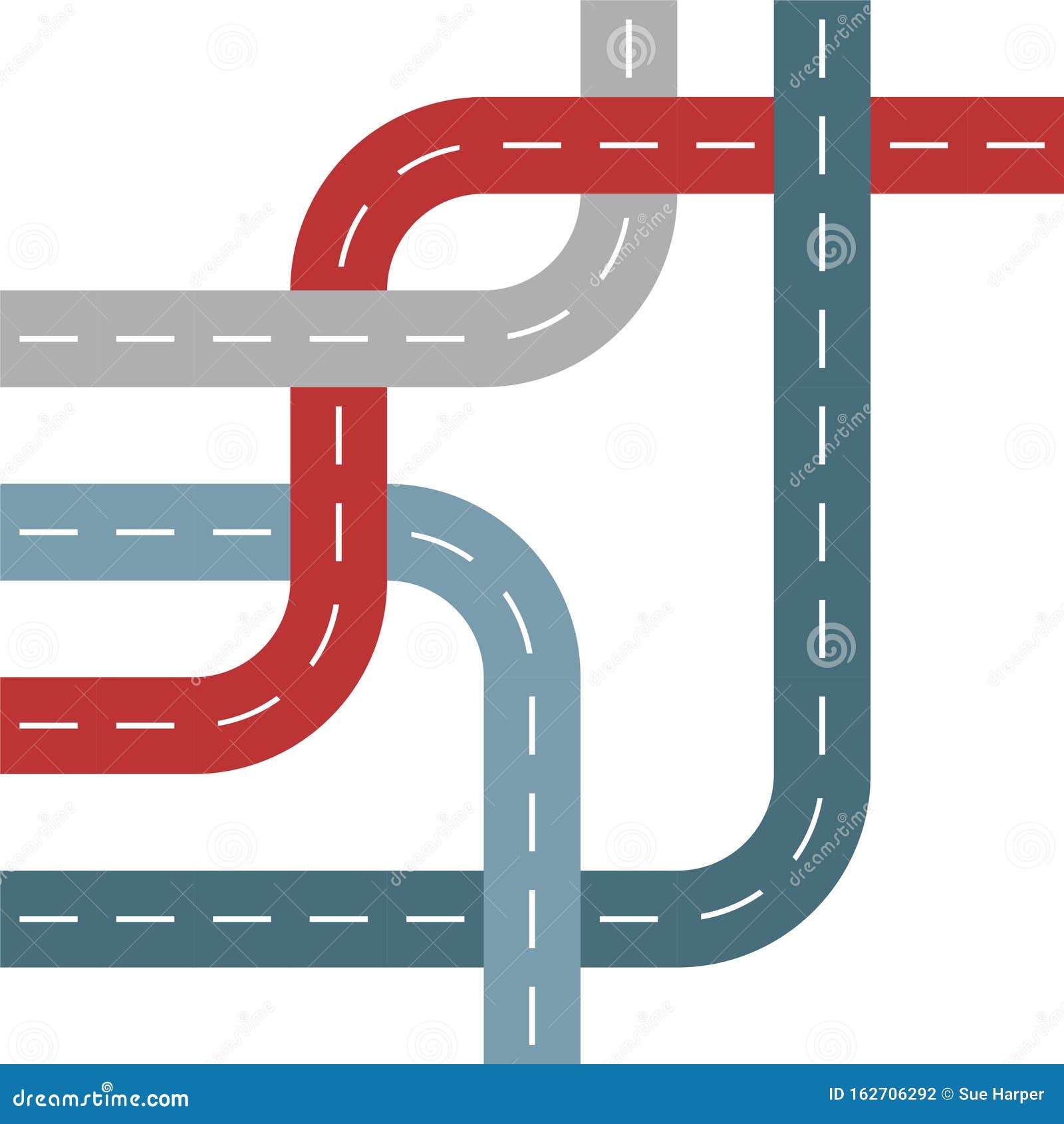 Colored Roads or Streets in Threaded Weave Pattern Transport Concept ...
