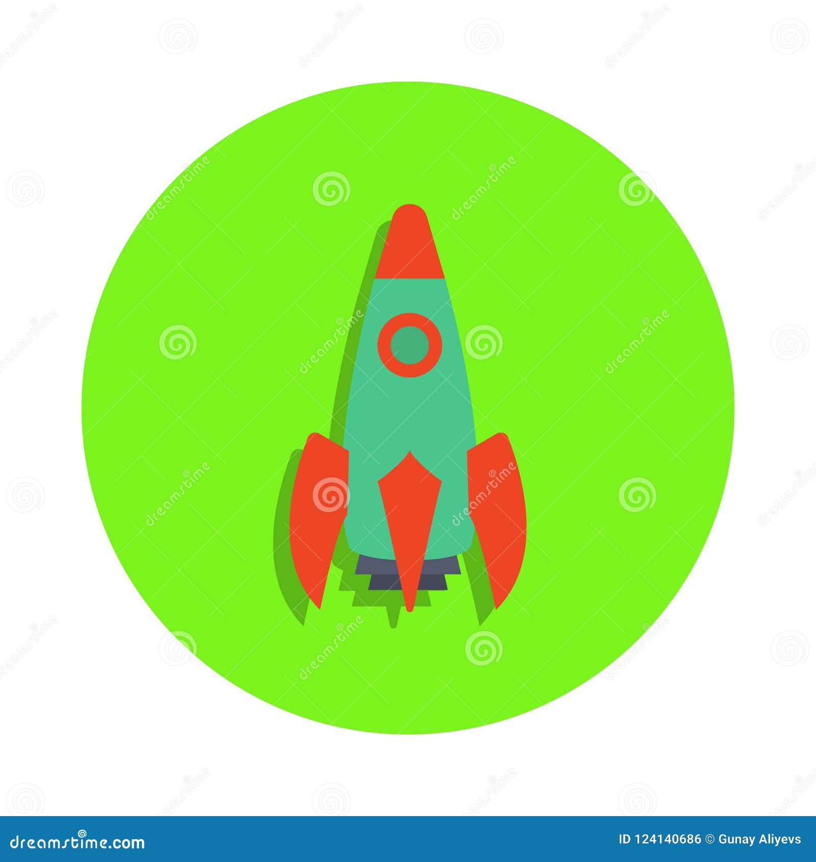 Colored Rocket in Green Badge Icon. Element of Science and Laboratory ...