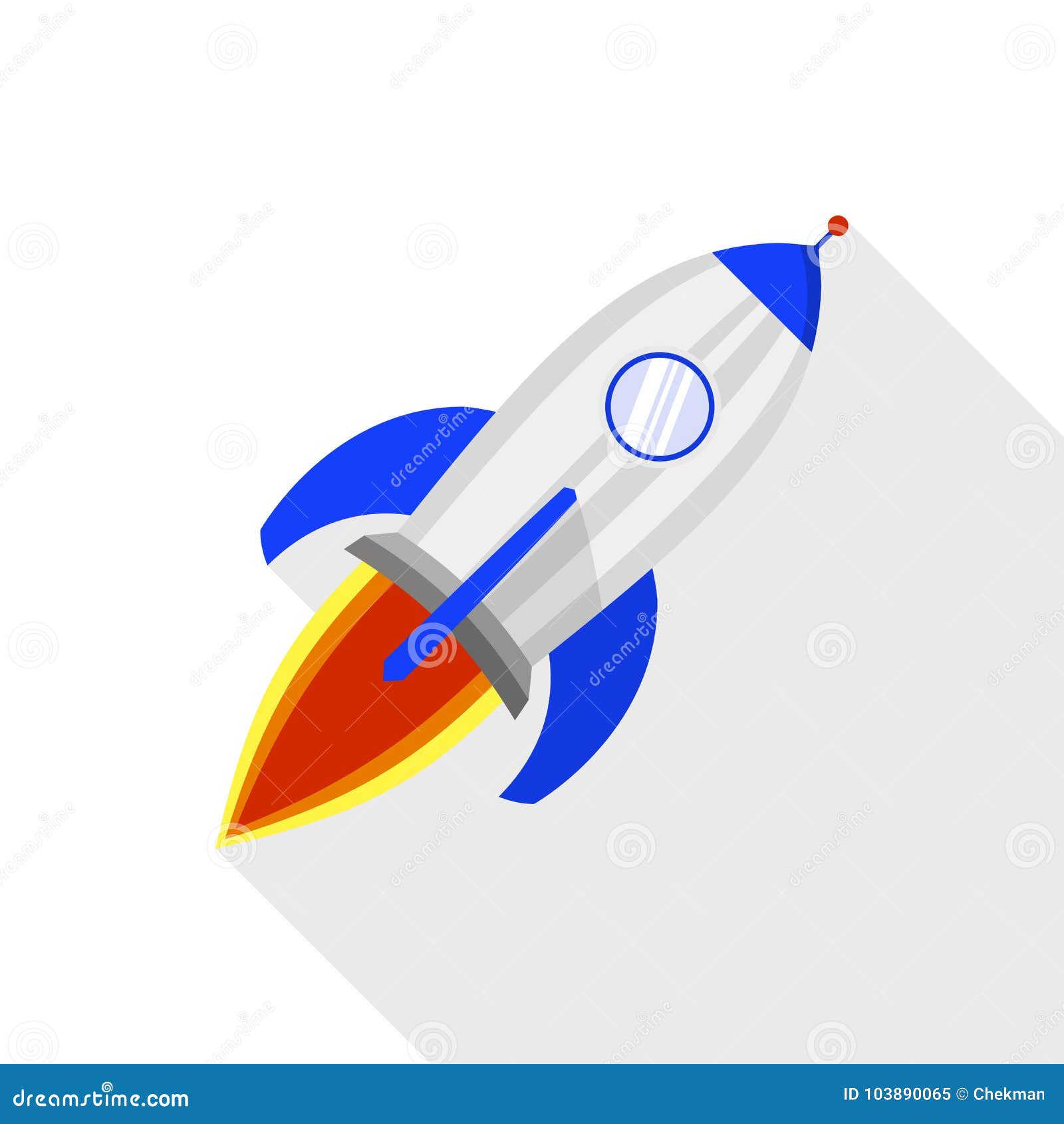 Spaceship Icon in Flat Design. Vector Illustration. Stock Vector ...