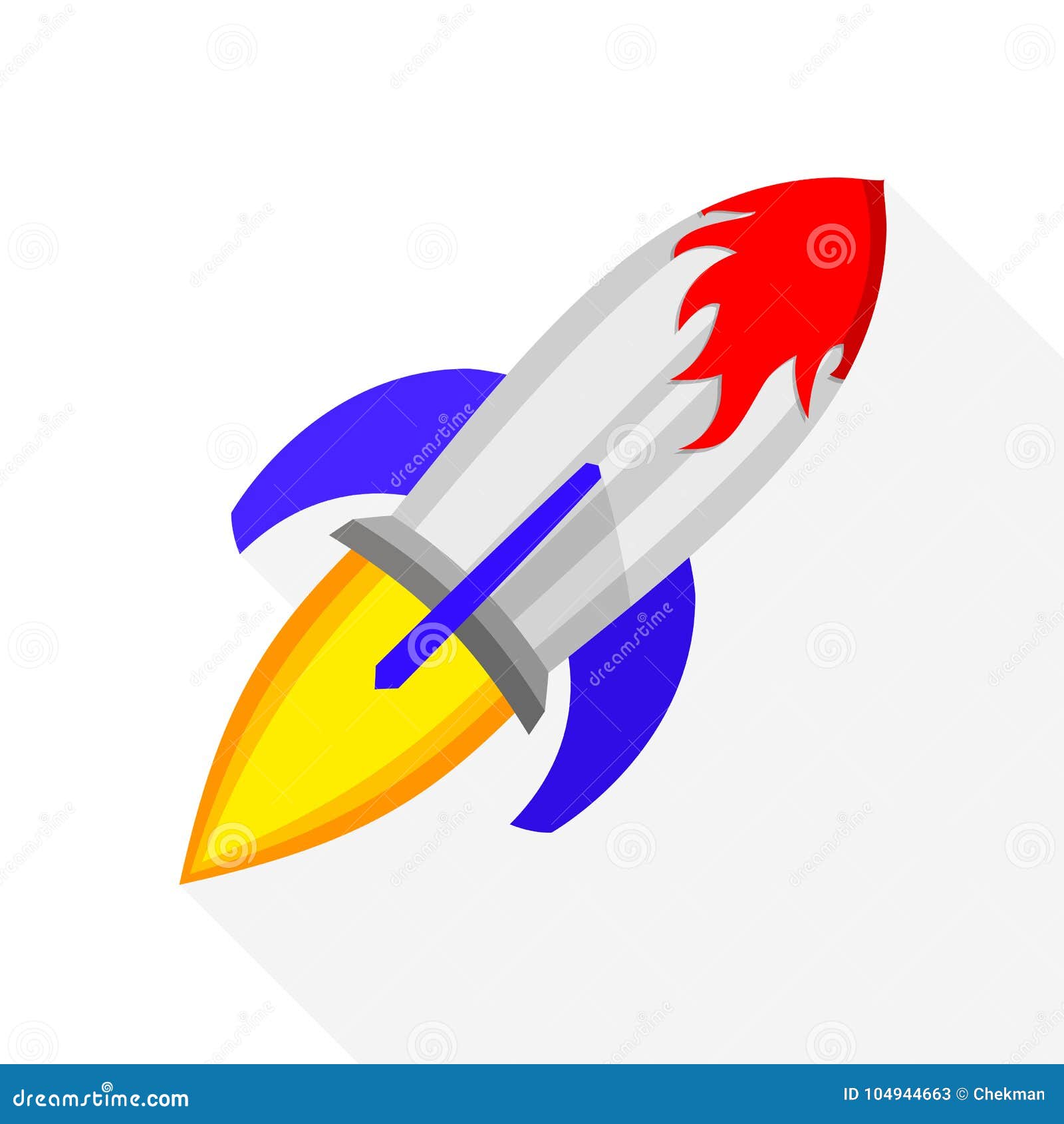 Spaceship Icon in Flat Design. Vector Illustration. Stock Illustration ...