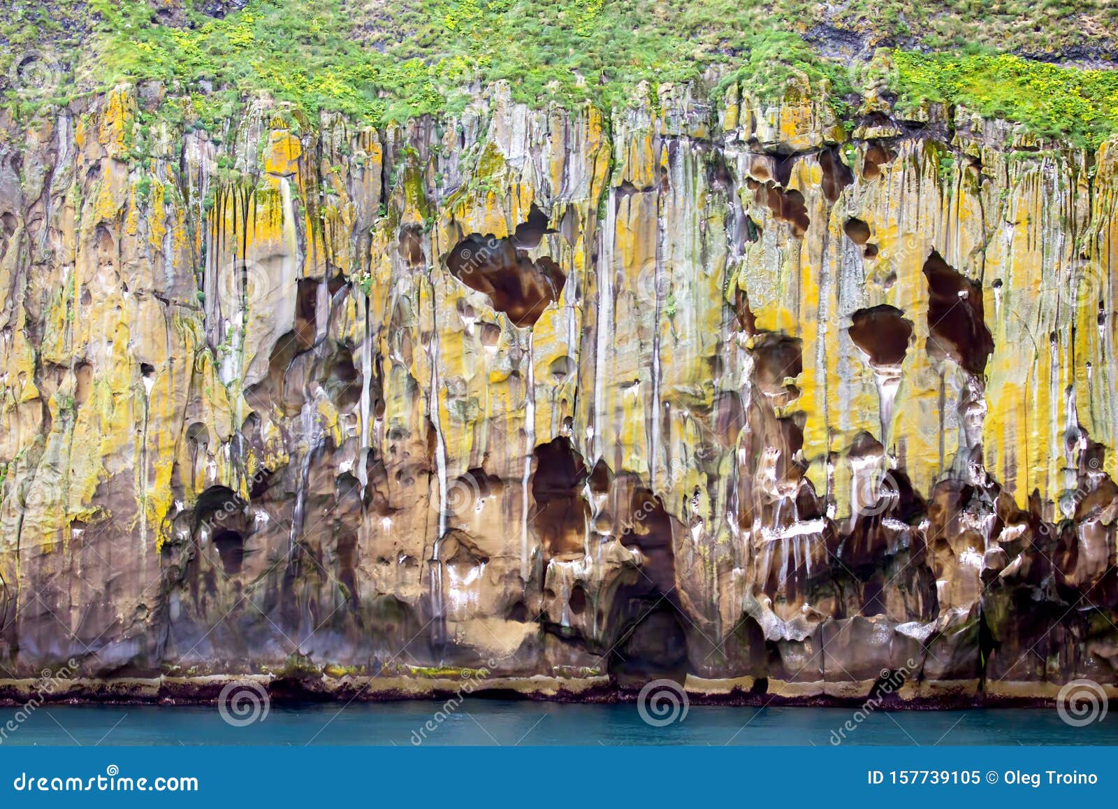 Colored Rocks Nesting Birds in Iceland Stock Image - Image of rock ...