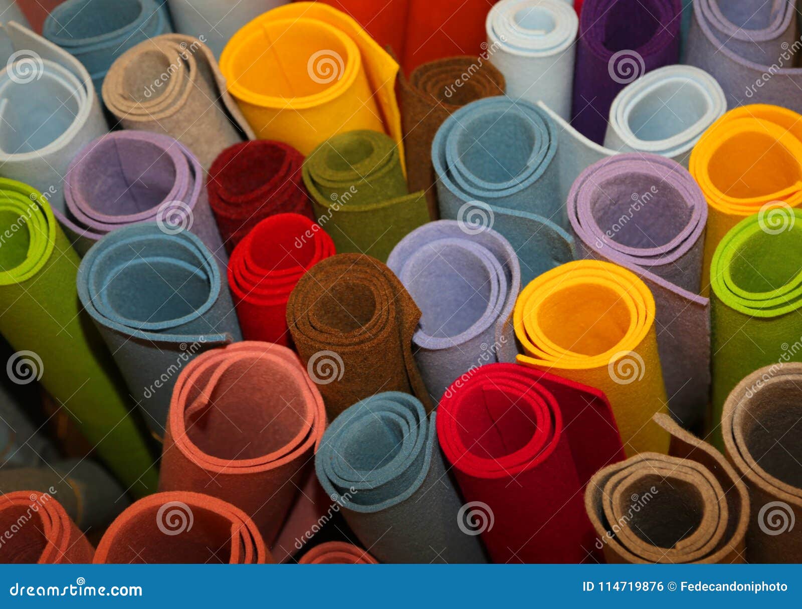Colored Rolls of Fabric in the Store Stock Photo - Image of fibres ...