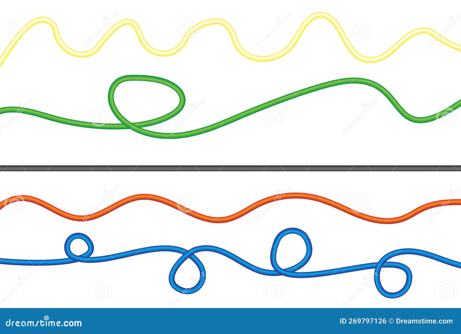 Colored Rope Set. Colored Cord Set. Colored Cords. Vector Illustration ...