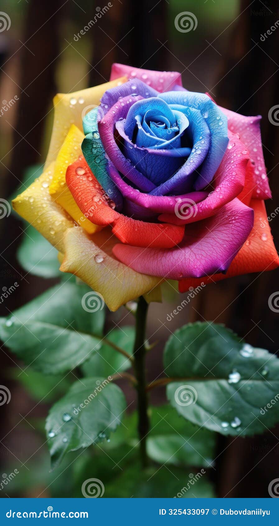 Colored Rose with Unusual Colors, Bright Image, Background, Wallpaper ...