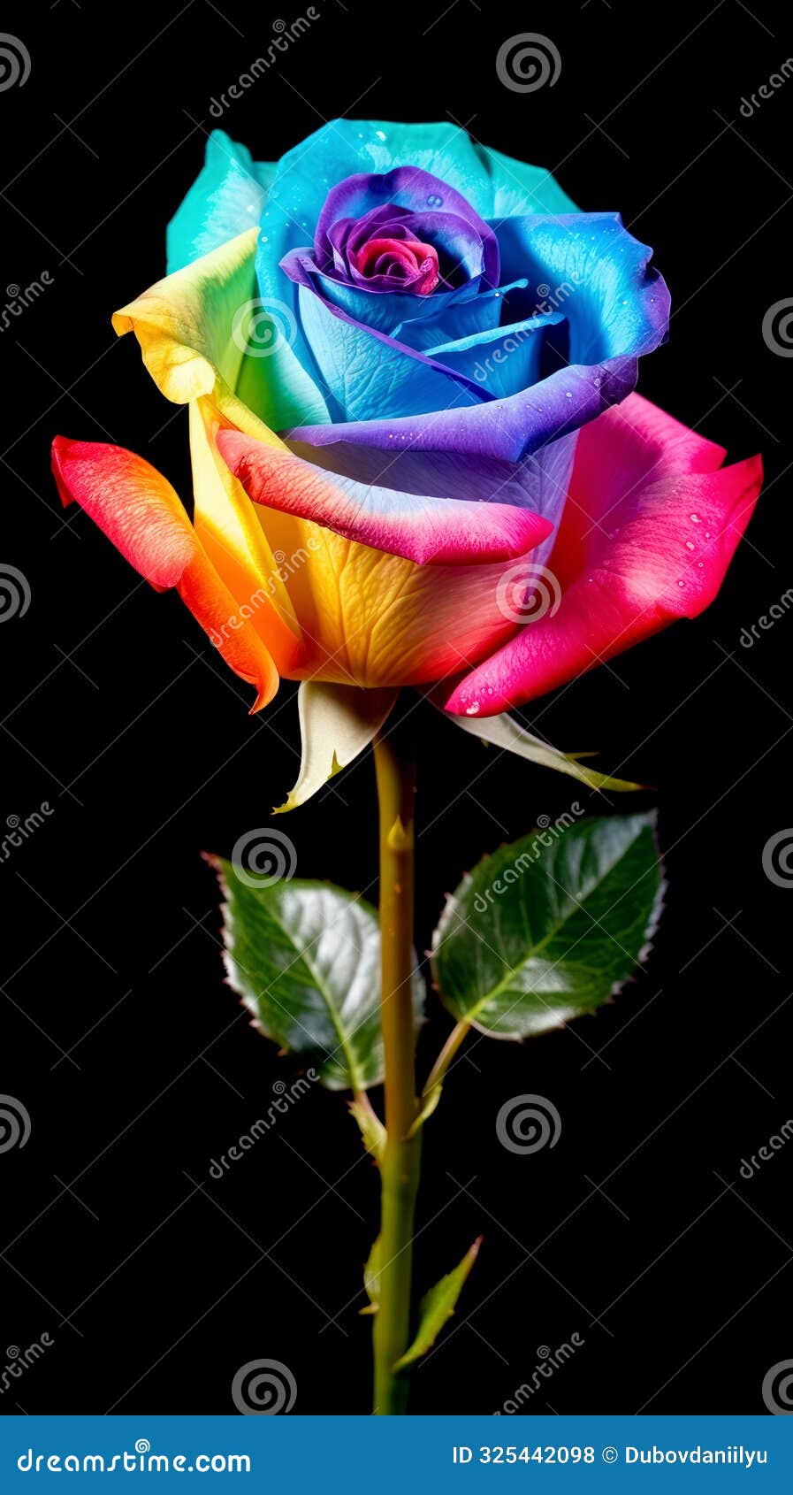 Colored Rose with Unusual Colors, Bright Image, Background, Wallpaper ...