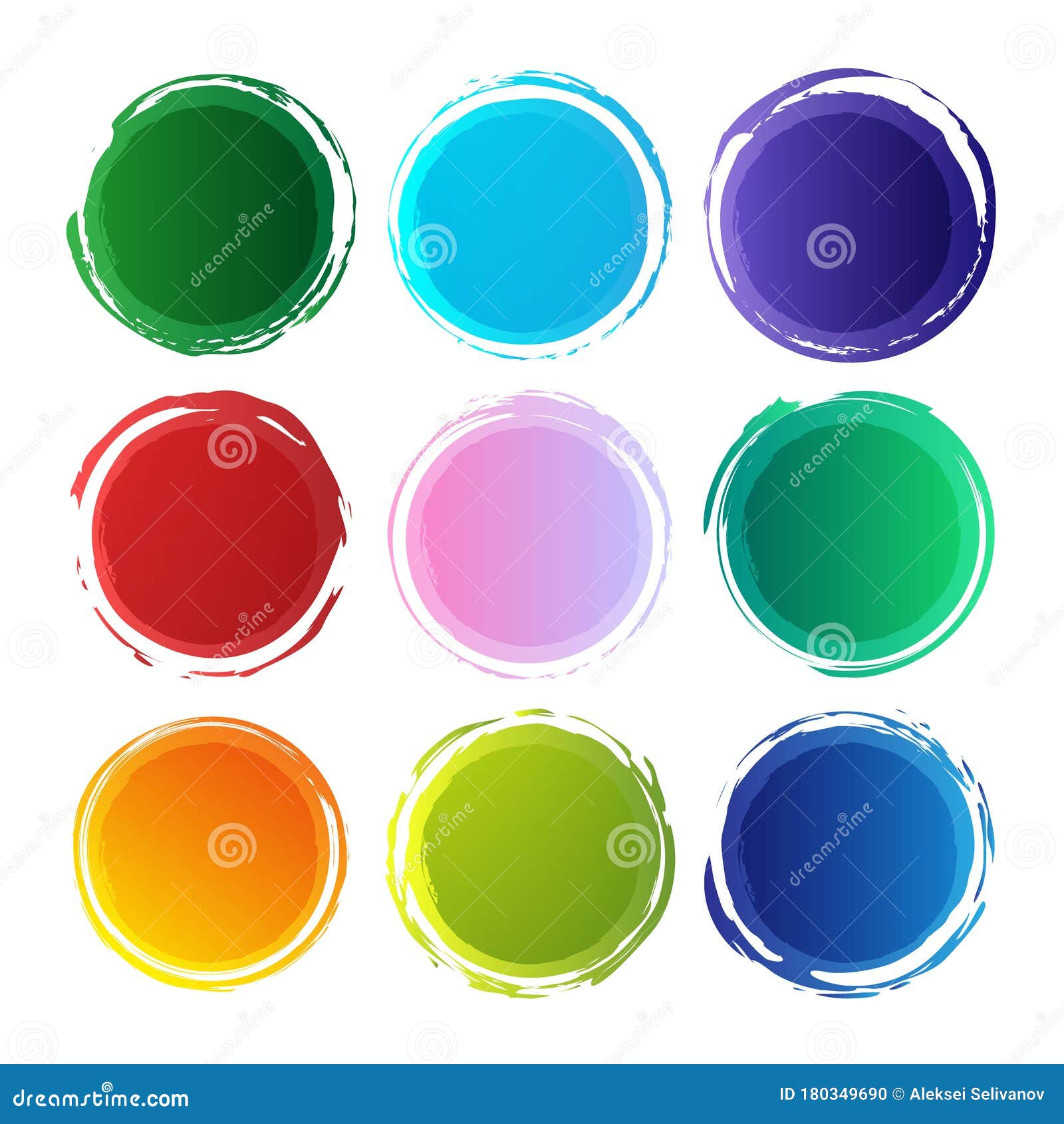 Colored Round Abstract Backgrounds Smears Vector Objects Isolated on a ...
