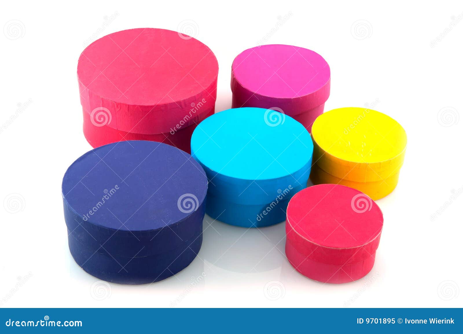 Colored round boxes stock image. Image of round, blue - 9701895