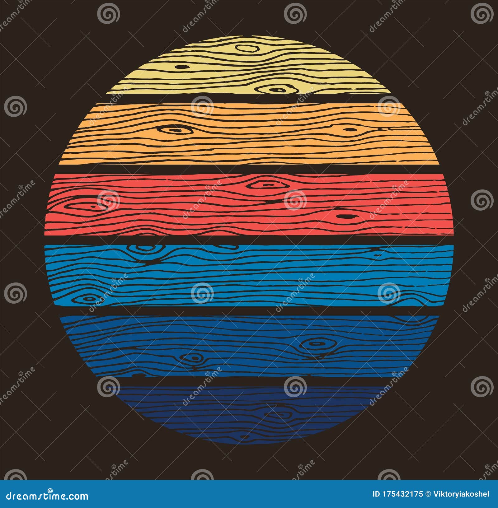 Colored Round Design of Background Wood Texture Stock Vector ...