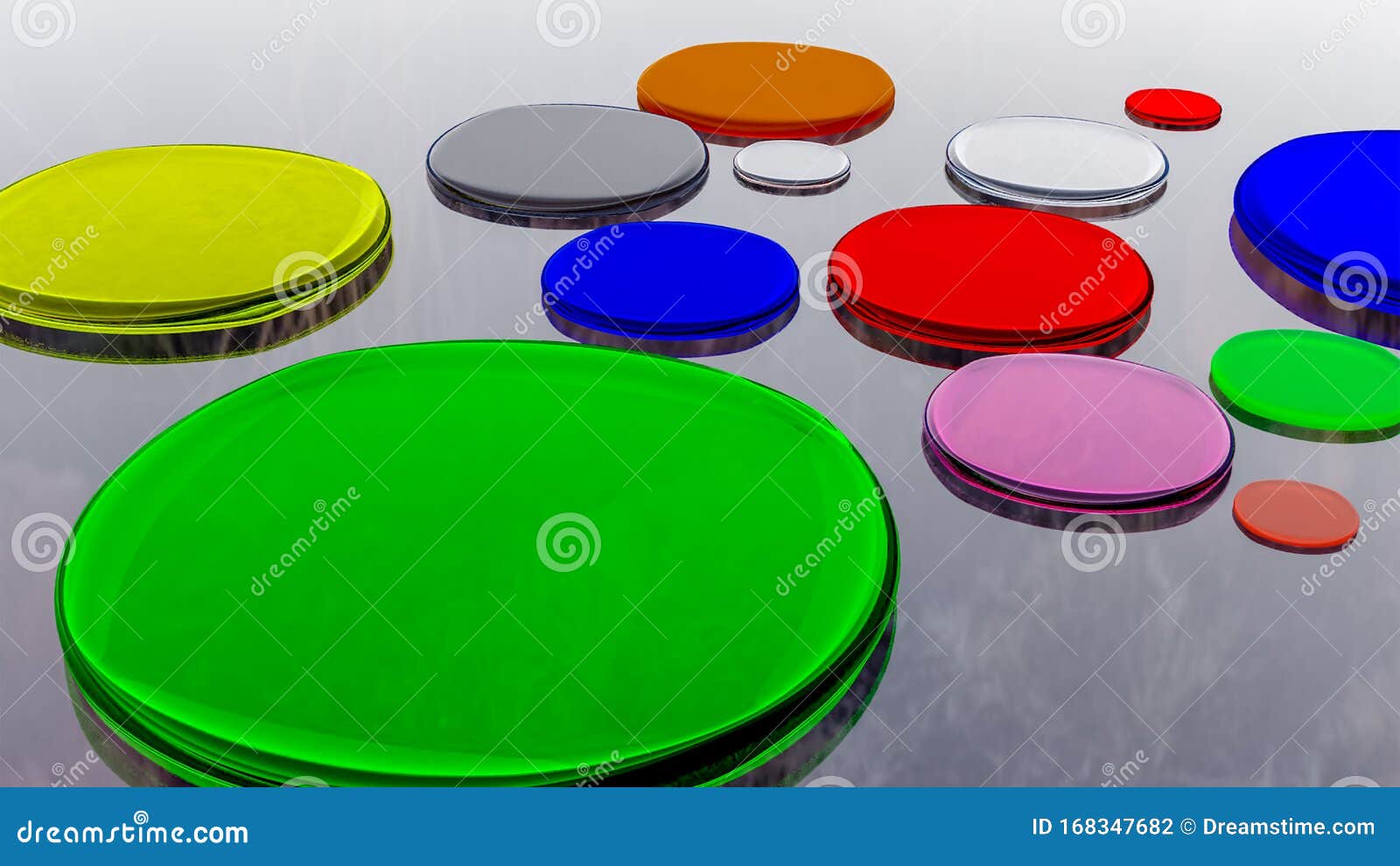 Colored Round Glass Blocks. Stock Illustration - Illustration of ...