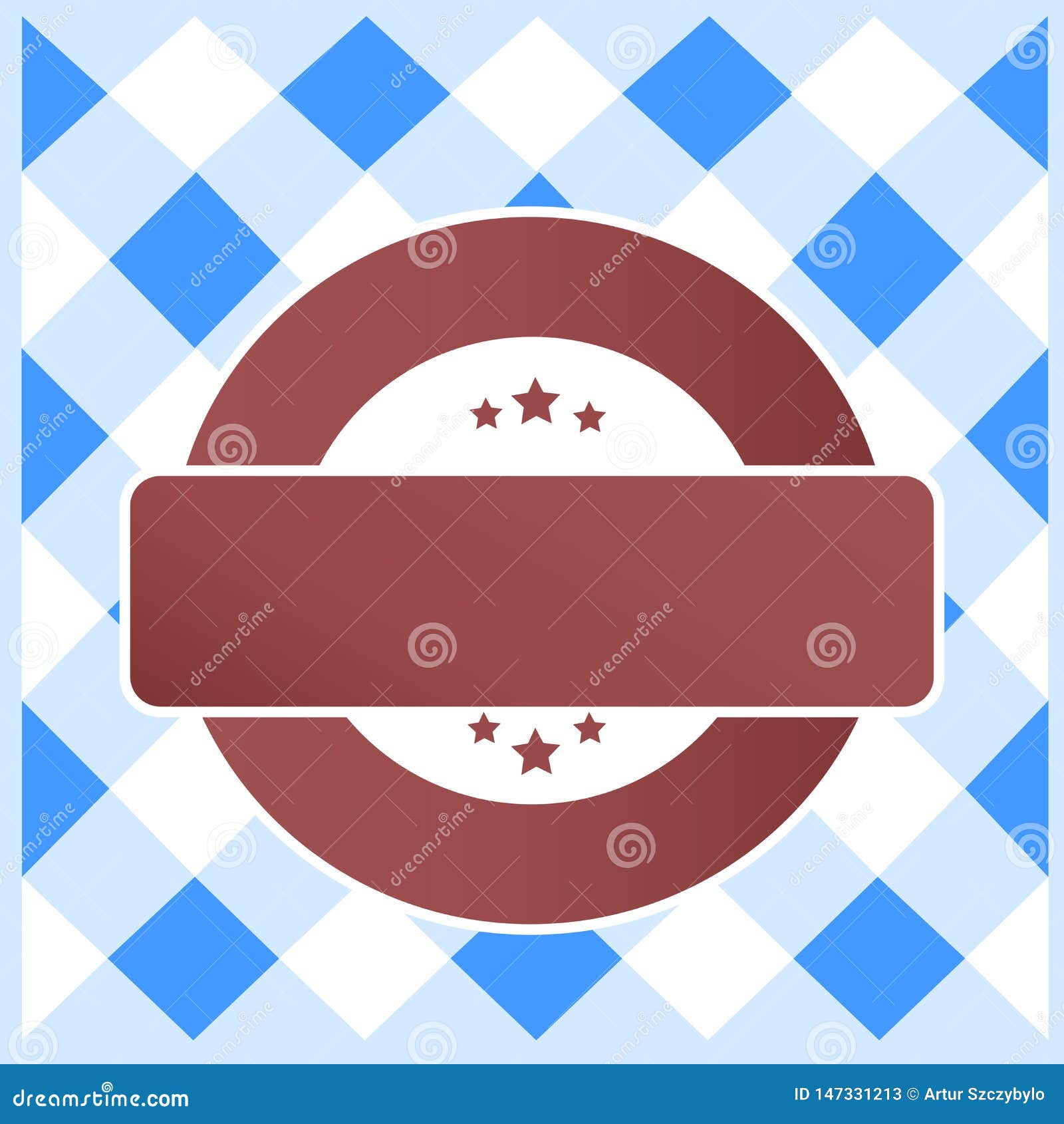 Colored Round Shape Label with Three Stars on Top and Bottom and Blank ...