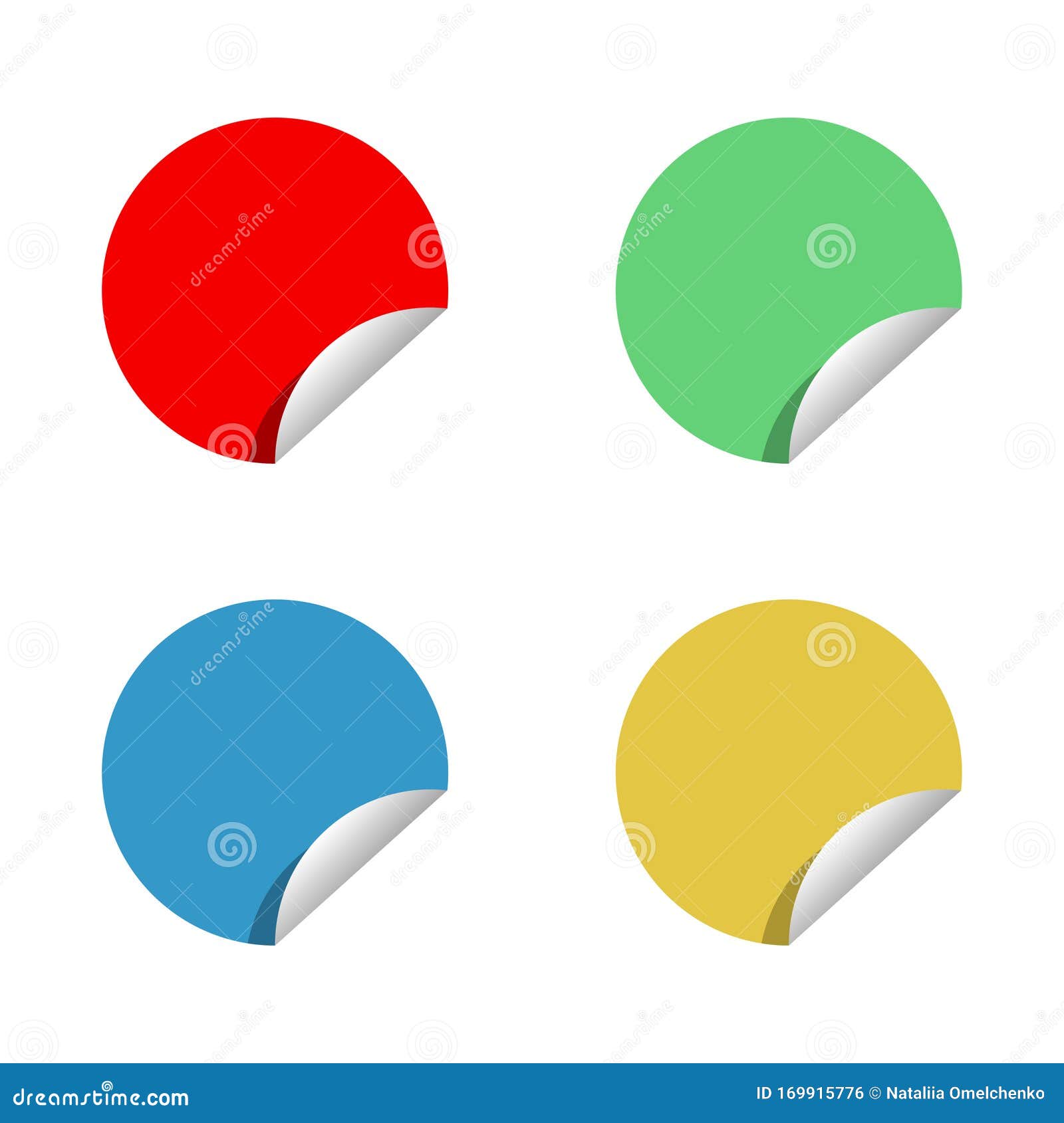 Colored Round Stickers Vector Isolated on White Stock Illustration ...