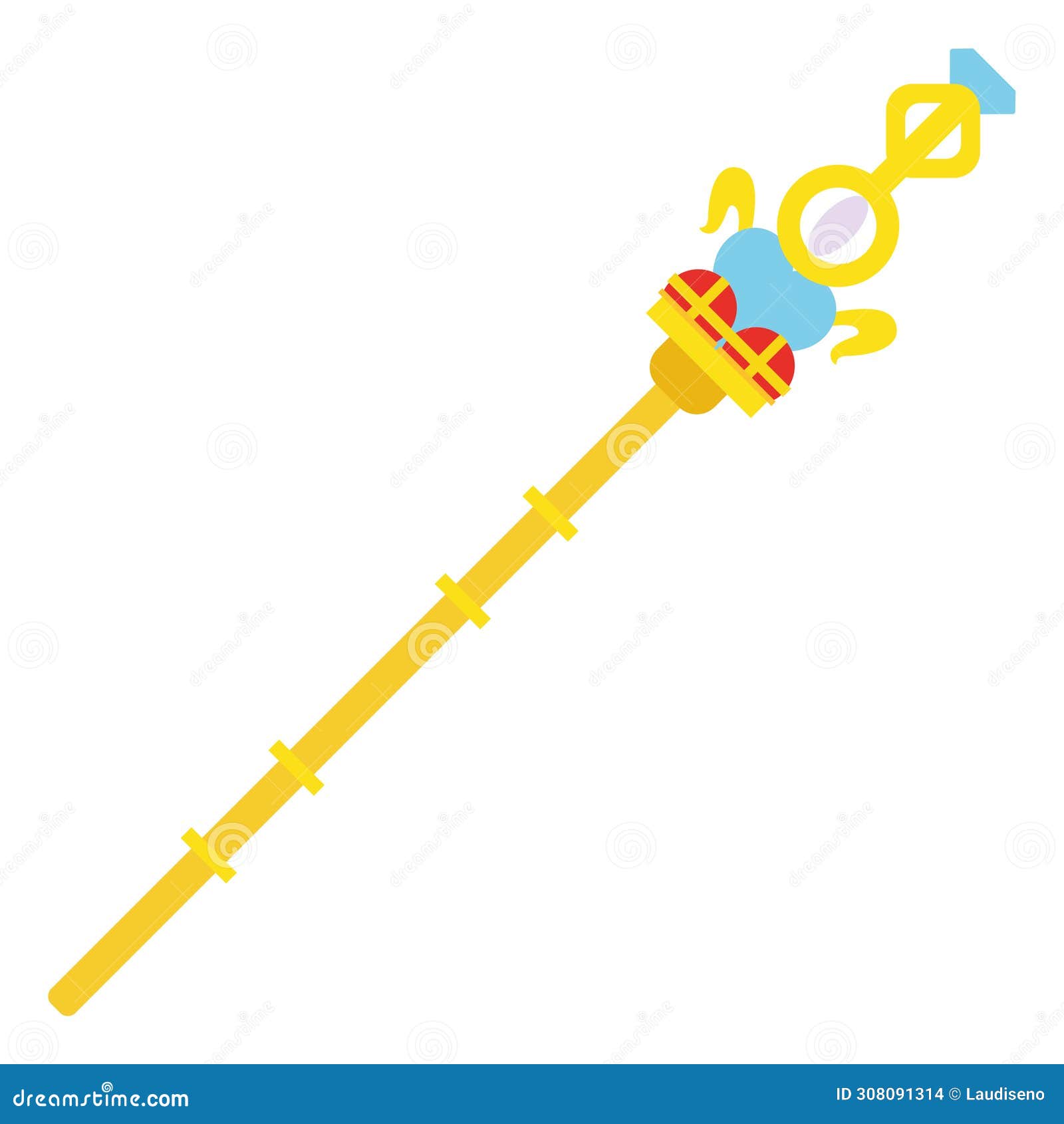 Colored Royal Staff Icon Vector Stock Vector - Illustration of majestic ...
