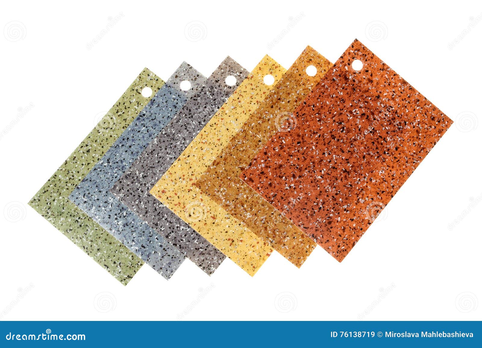 Colored Rubber Flooring Samples, Isolated on White Stock Image - Image ...