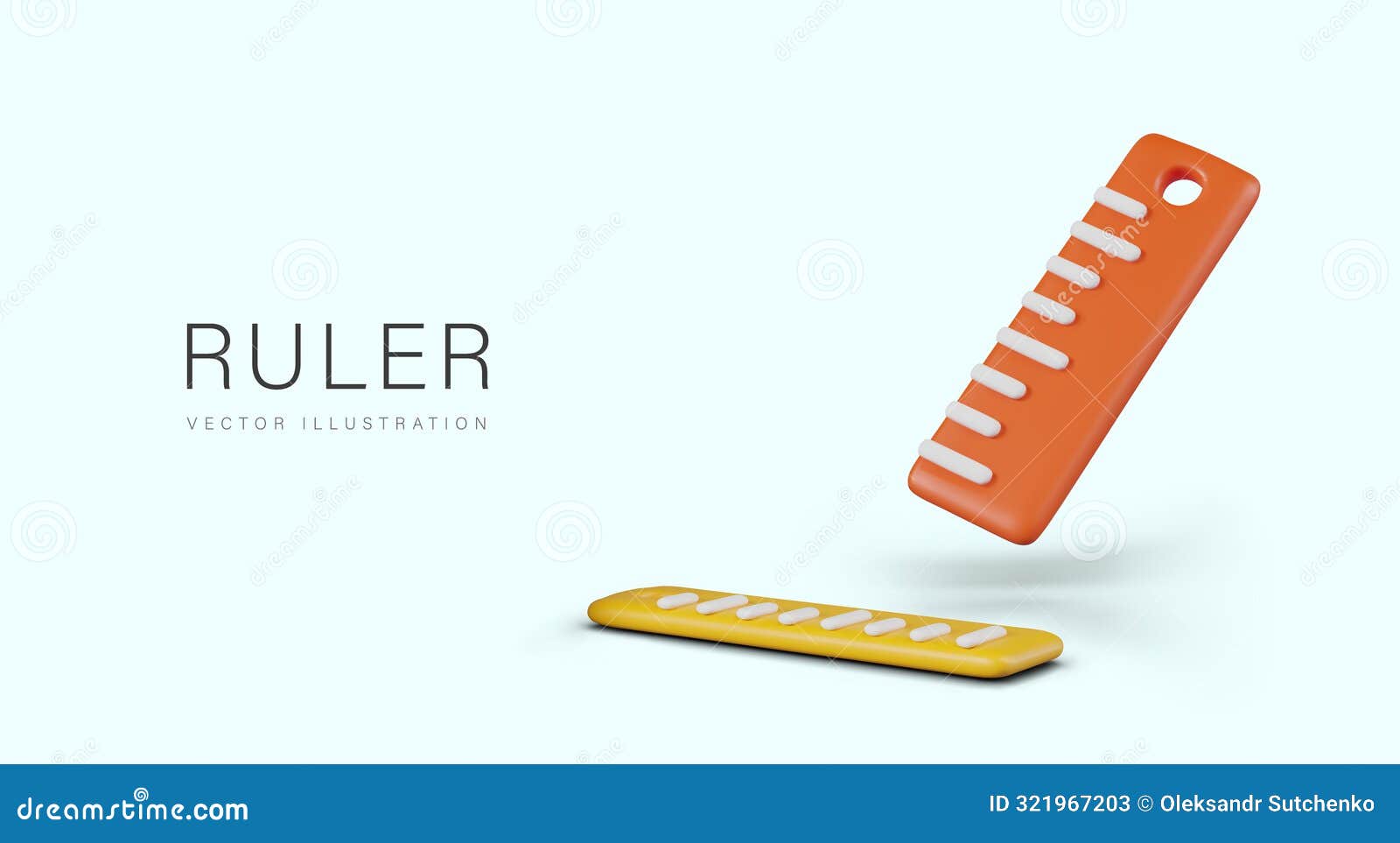 Colored Rulers in Different Positions. Concept of Equipment and ...