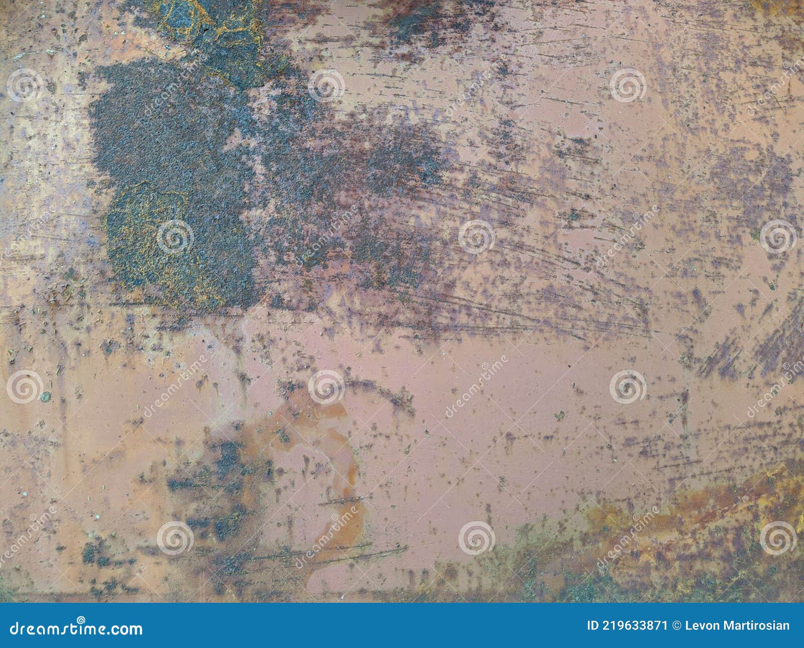 Colored Rusty Stained Metal Wall Texture Pattern Stock Image - Image of ...