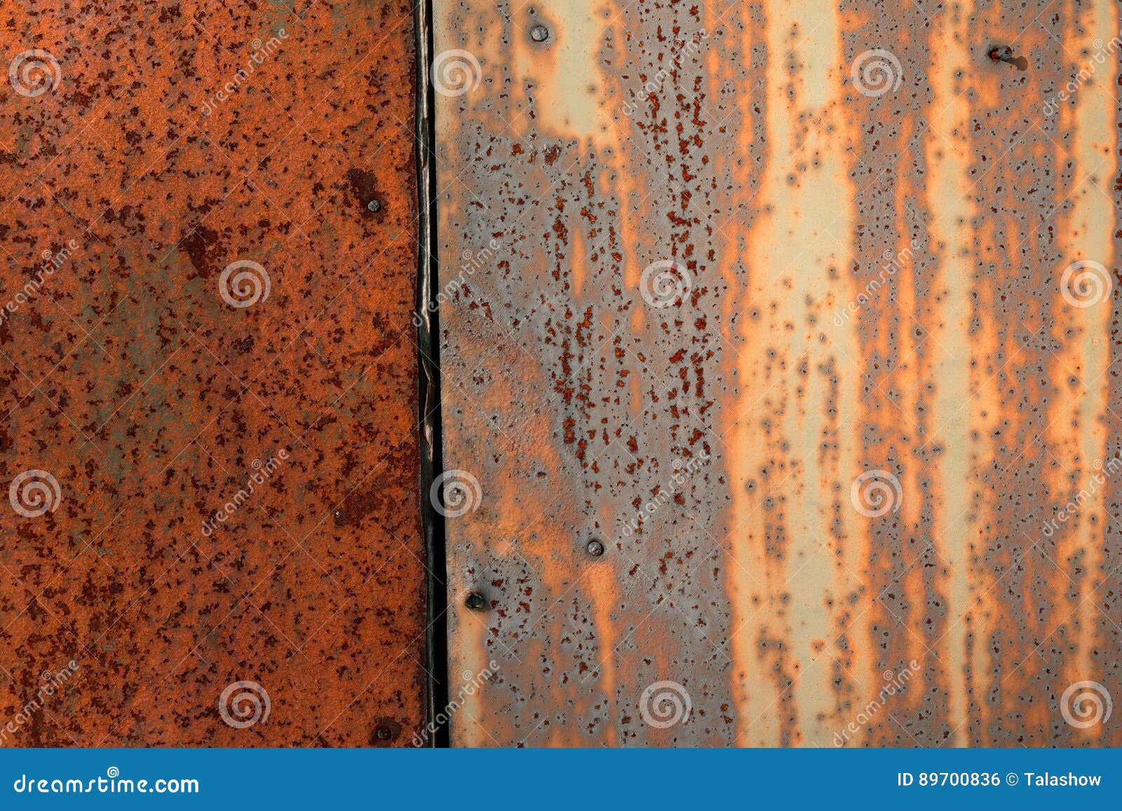 Colored Rusty Stained Metal Wall Texture Pattern. Stock Photo - Image ...