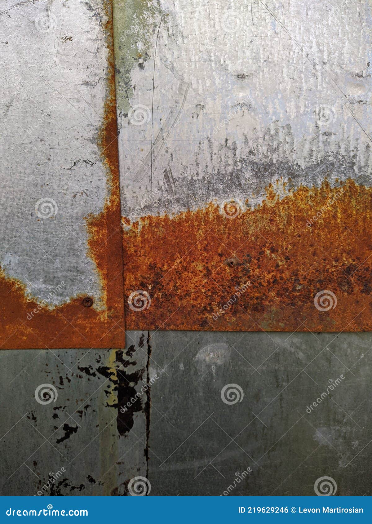 Colored Rusty Stained Metal Wall Texture Pattern Stock Photo - Image of ...