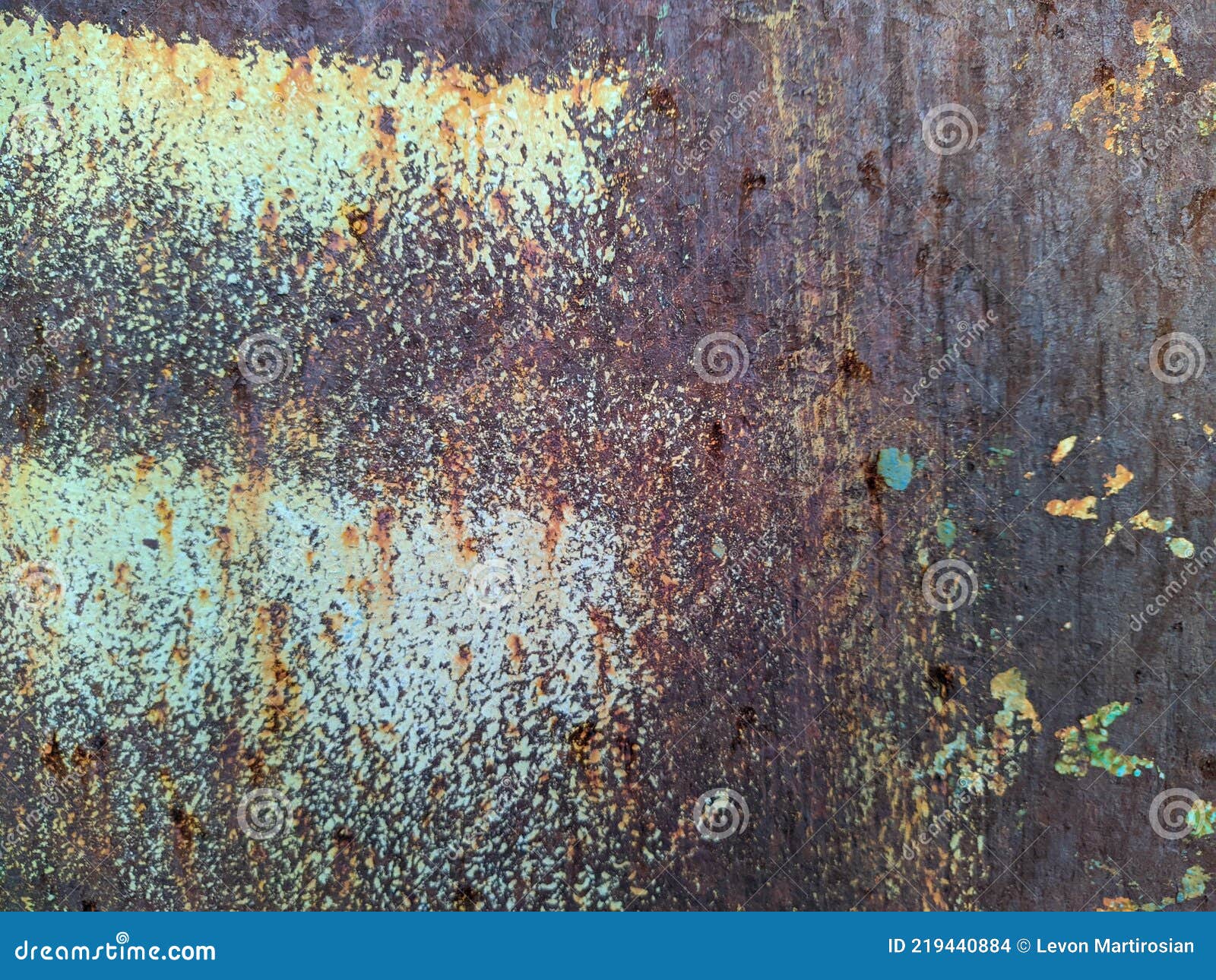 Colored Rusty Stained Metal Wall Texture Pattern Stock Photo - Image of ...