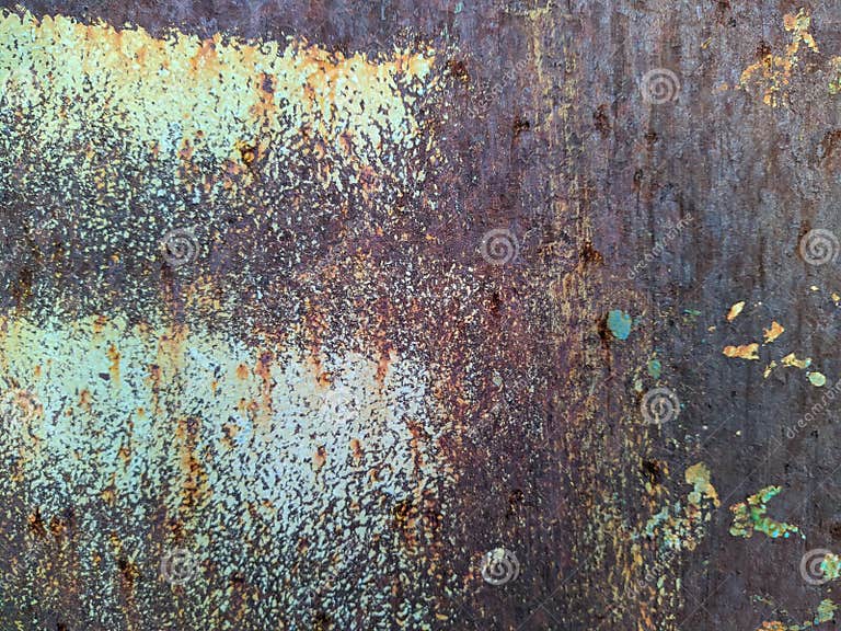 Colored Rusty Stained Metal Wall Texture Pattern Stock Photo - Image of ...