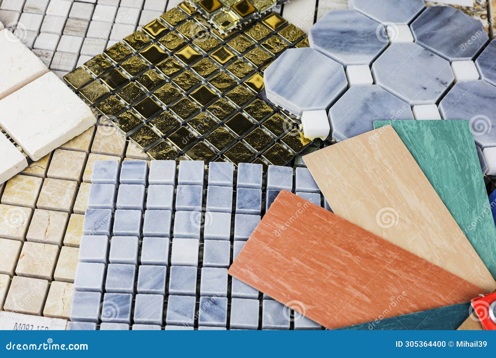 Colored Samples of Ceramic Tiles for Kitchen or Bathroom Interior ...