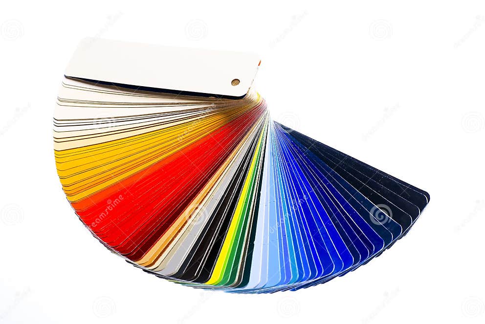 Colored Samples of Different Papers on Isolated White Background. Color ...