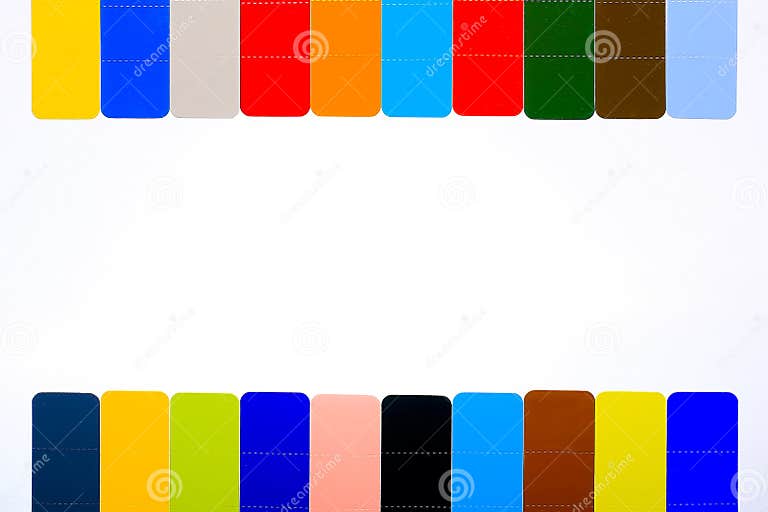 Colored Samples of Different Papers on Isolated White Background. Color ...
