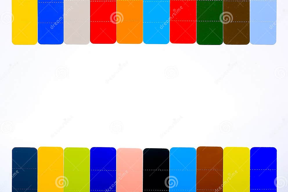 Colored Samples of Different Papers on Isolated White Background. Color ...