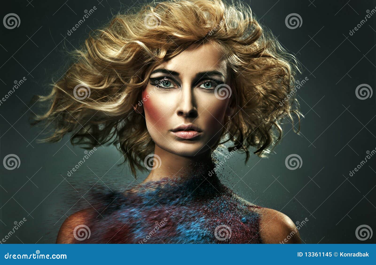 Colored sand stock image. Image of attractive, cold, female - 13361145