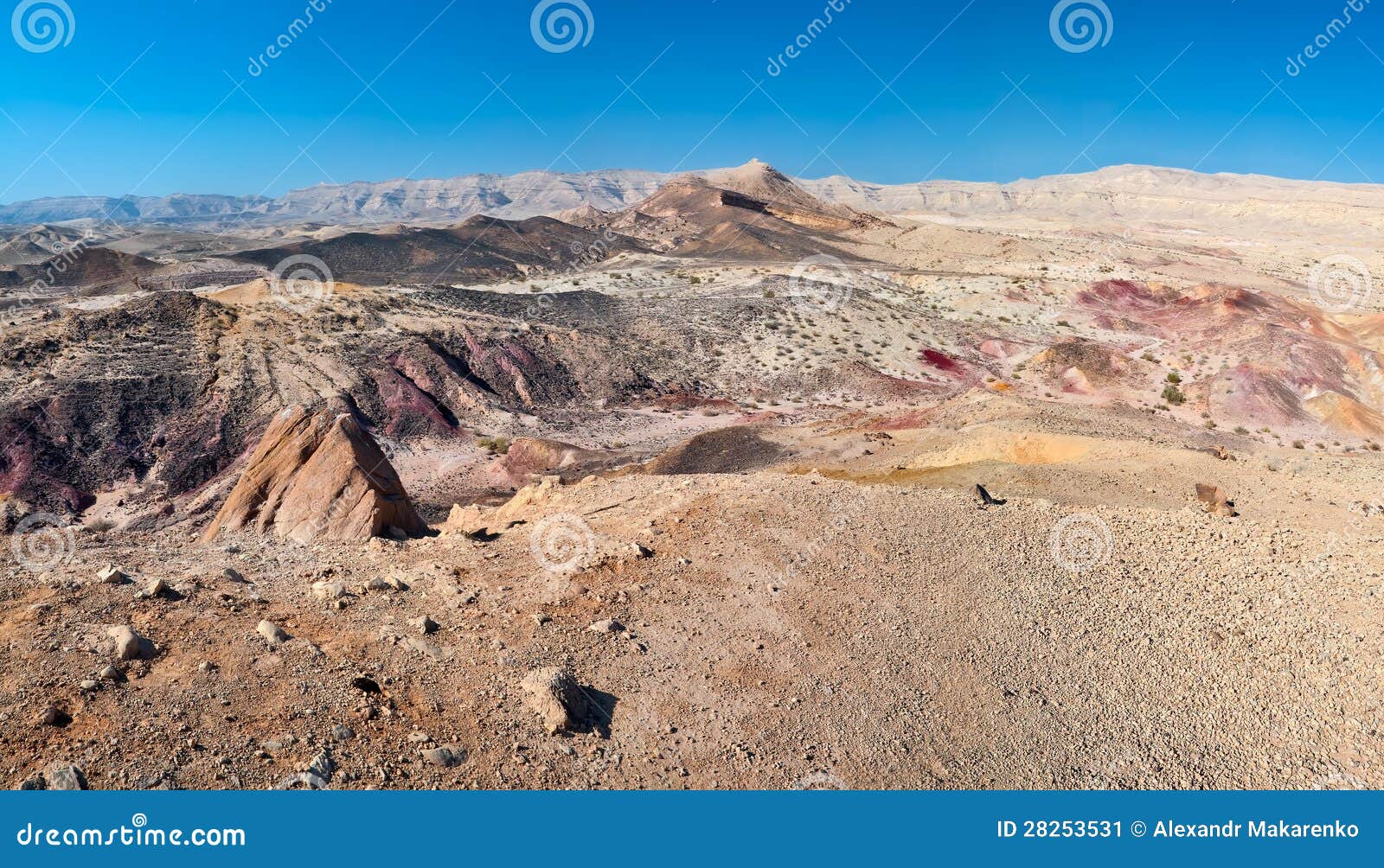 Colored Sand in the Desert. Stock Image - Image of panorama, gadol ...