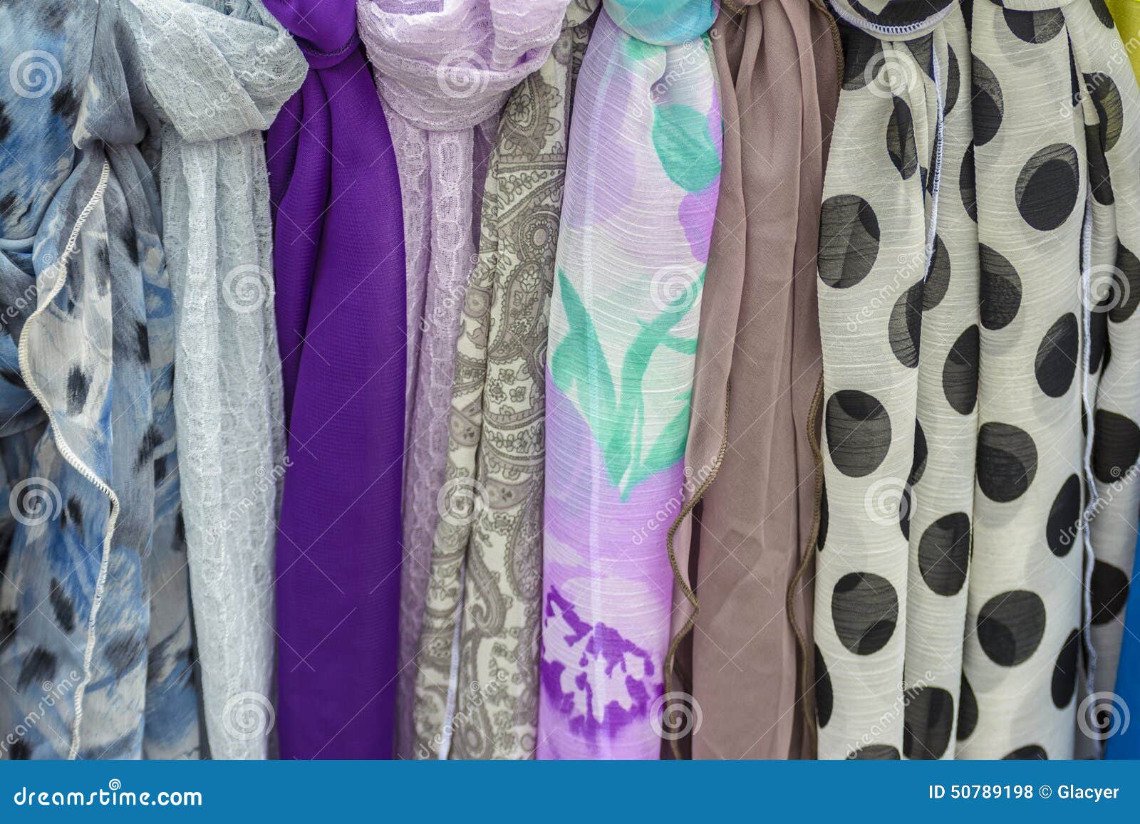 Colored scarves stock photo. Image of colors, feminine - 50789198