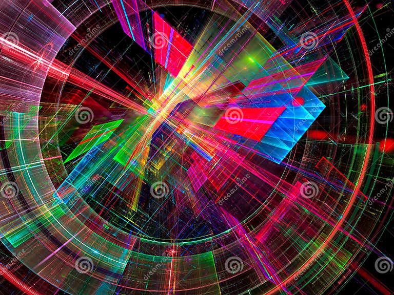 Tech Disk - Abstract Digitally Generated Image Stock Illustration ...