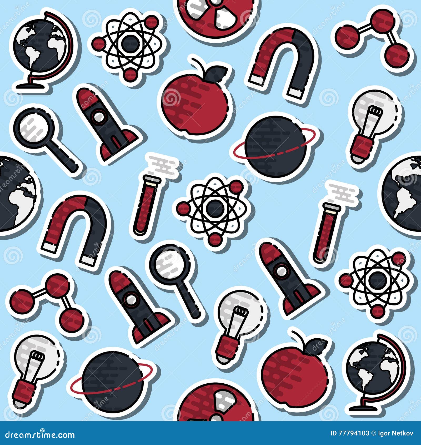 Colored science pattern stock vector. Illustration of computer - 77794103