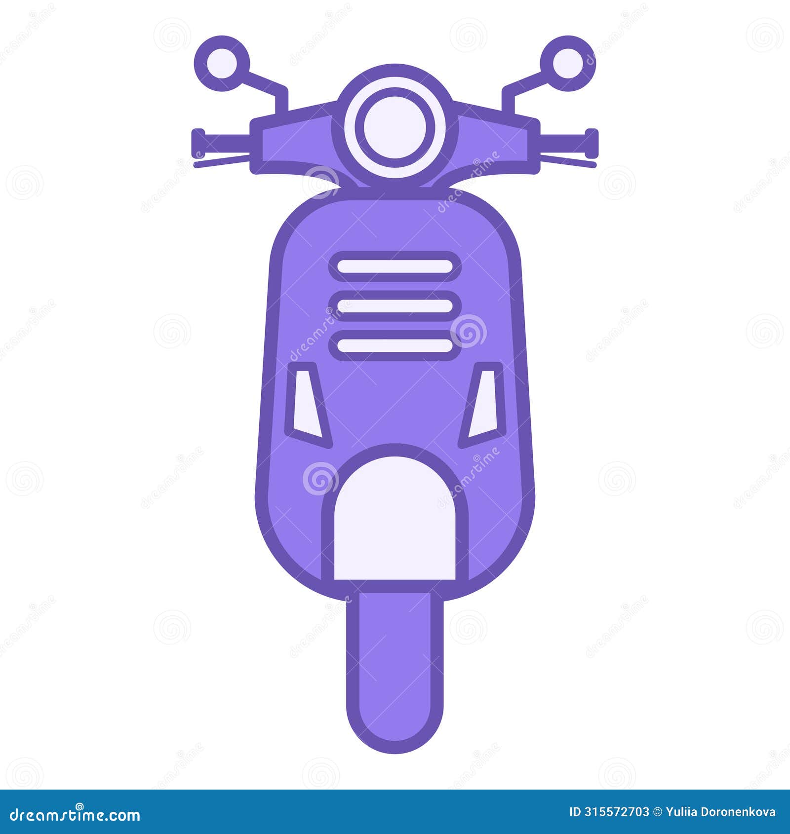 Colored Scooter Front View Icon. Stock Vector - Illustration of ride ...