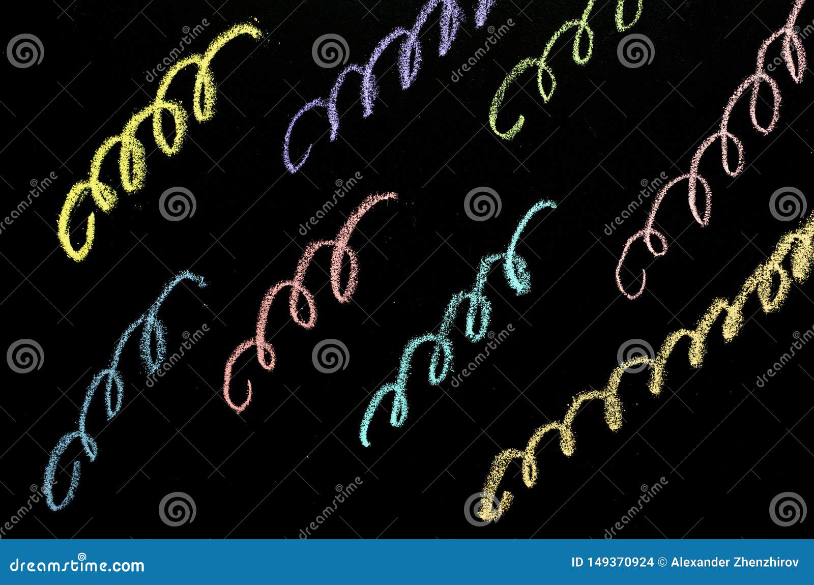 Colored Scribbles Pattern on Chalkboard Stock Photo - Image of ...