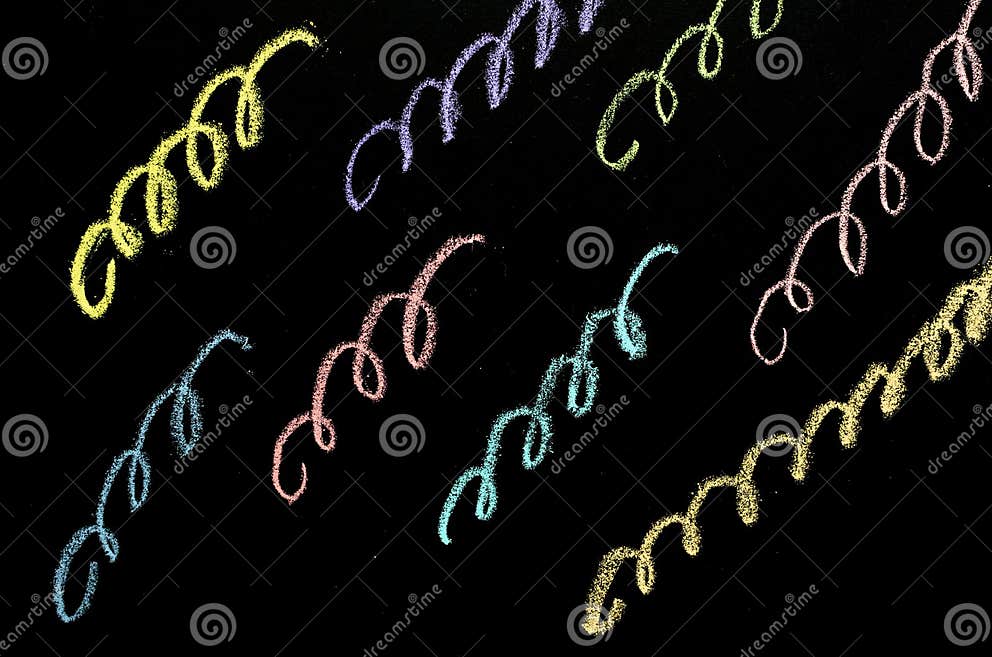 Colored Scribbles Pattern on Chalkboard Stock Photo - Image of ...