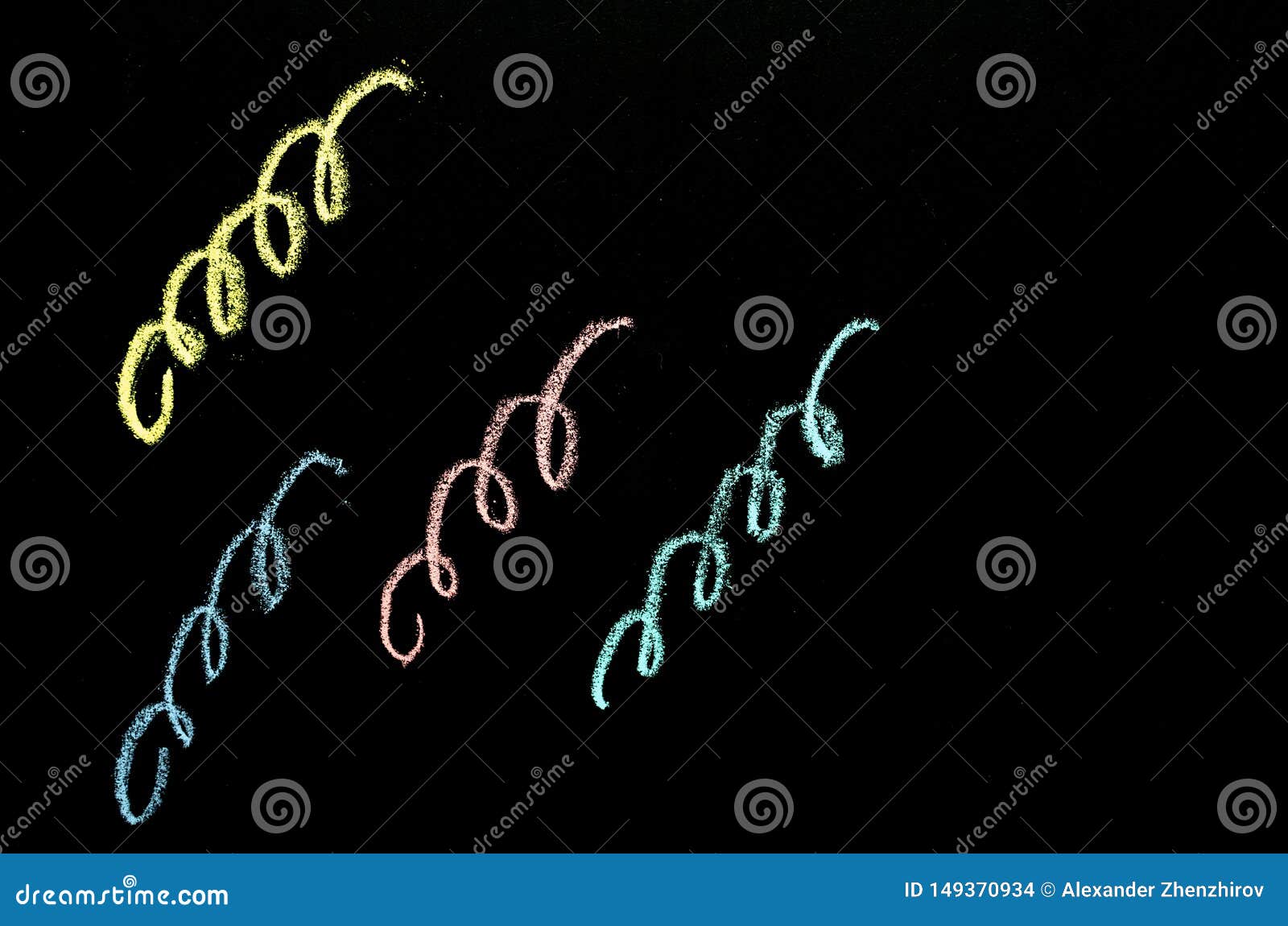 Colored Scribbles Pattern on Chalkboard Stock Photo - Image of chalk ...